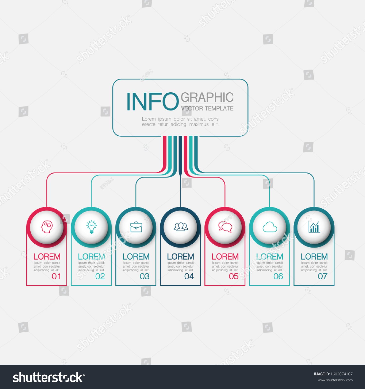 Vector horizontal infographic diagram, template - Royalty Free Stock Vector 1602074107 - Avopix.com
