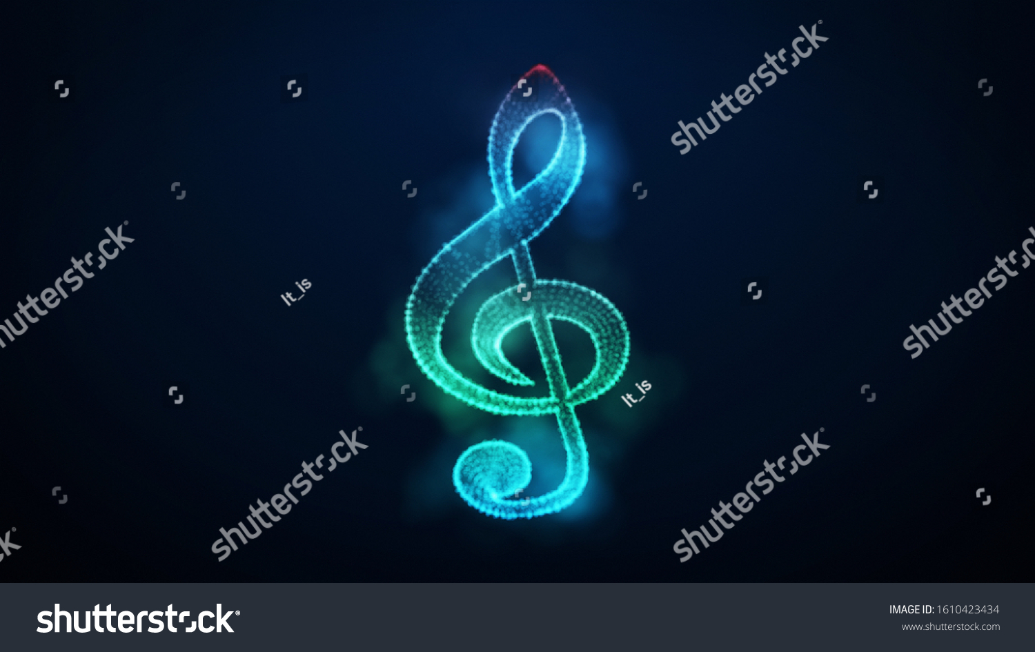 Colorful treble clef on blue background. Color - Royalty Free Stock ...
