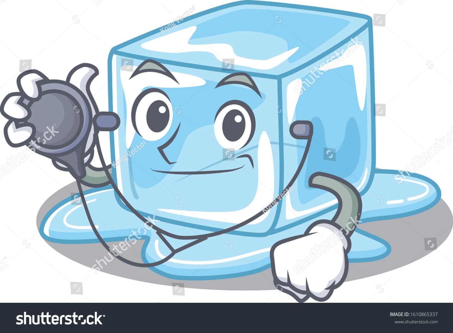 Smart and cool ice cube cartoon character in a - Royalty Free Stock ...
