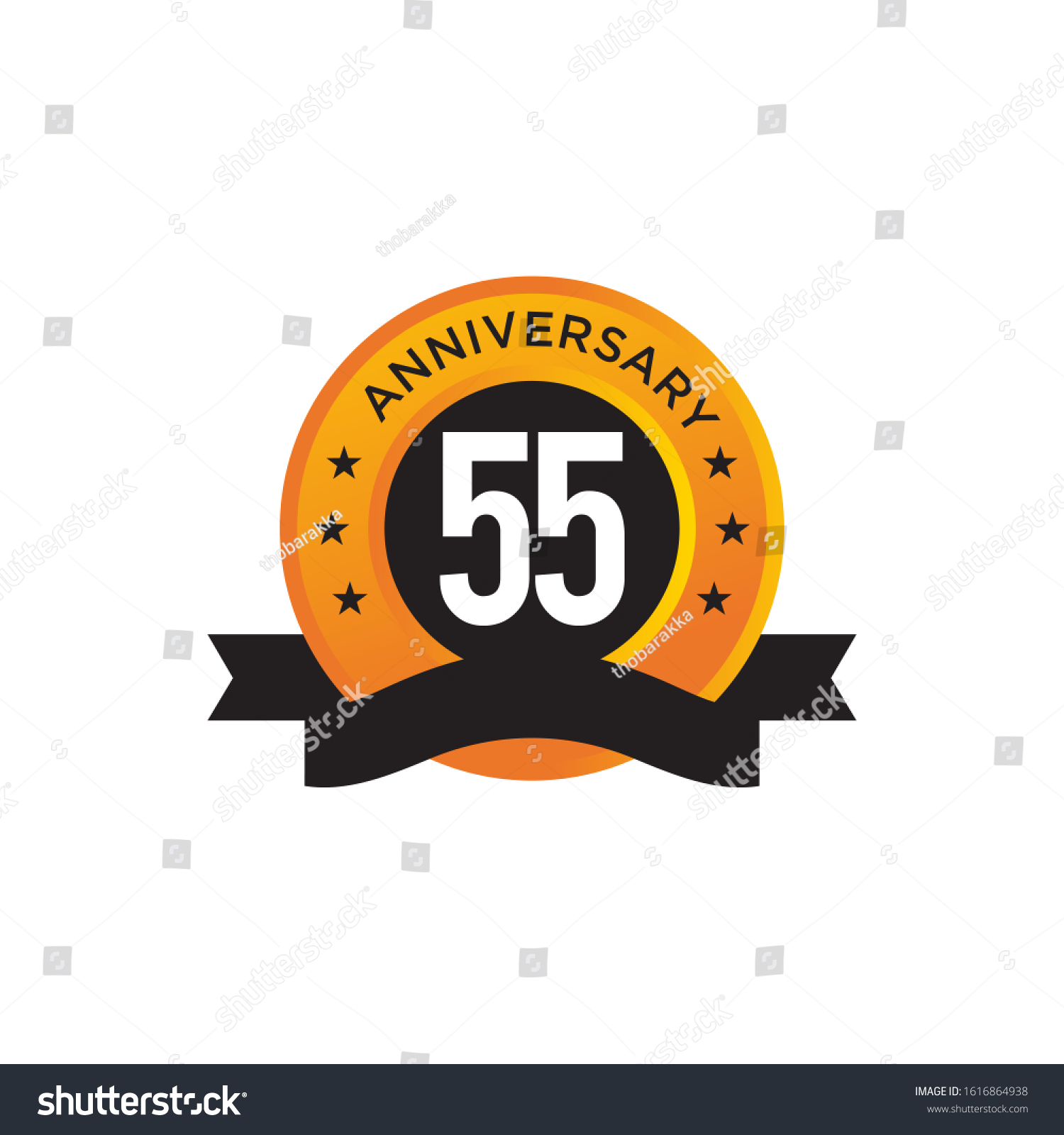55th year anniversary emblem logo design vector - Royalty Free Stock ...
