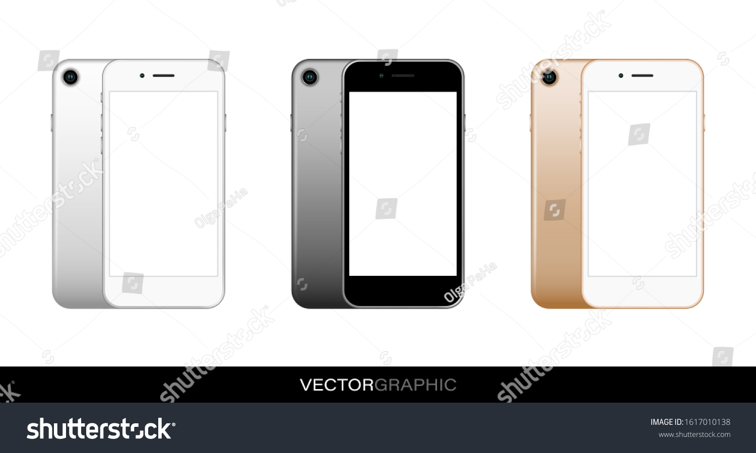 Template of realistic smartphones. Modern - Royalty Free Stock Vector ...