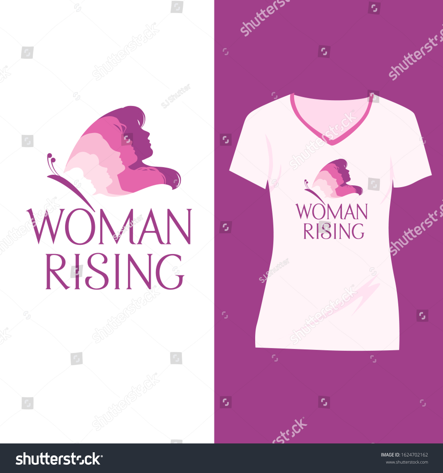 Woman rising vector logo and t shirt - Royalty Free Stock Vector ...