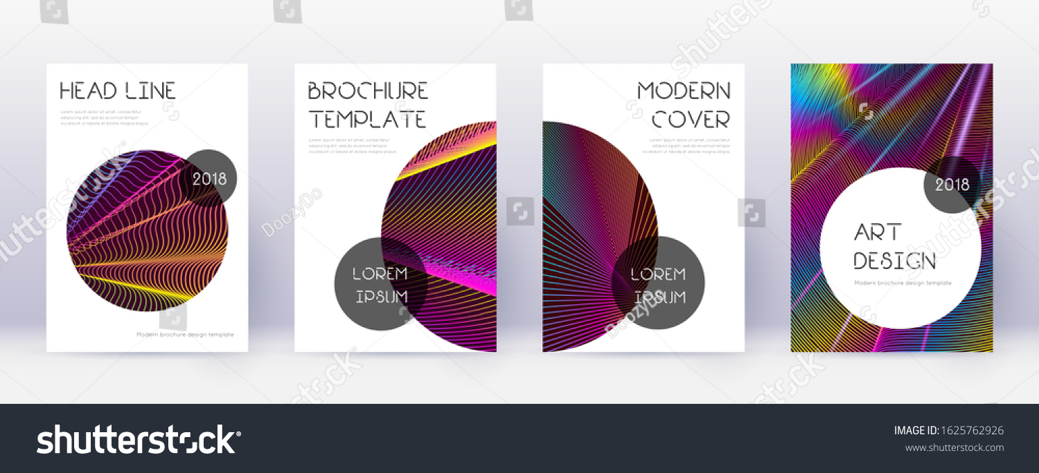 Trendy brochure design template set. Rainbow - Royalty Free Stock ...