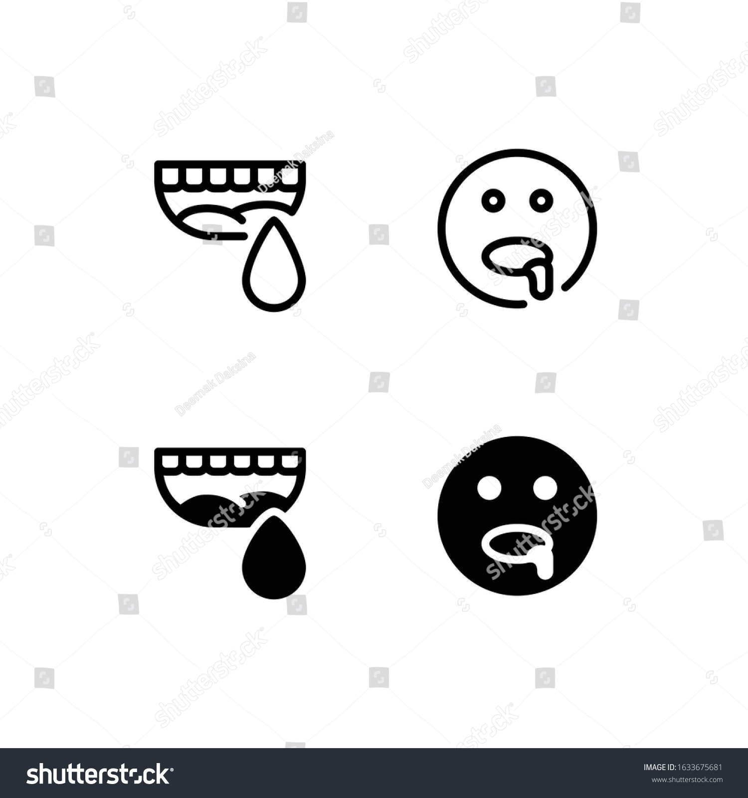 Saliva Icon Logo Vector Symbol. Drool Icon - Royalty Free Stock Vector ...