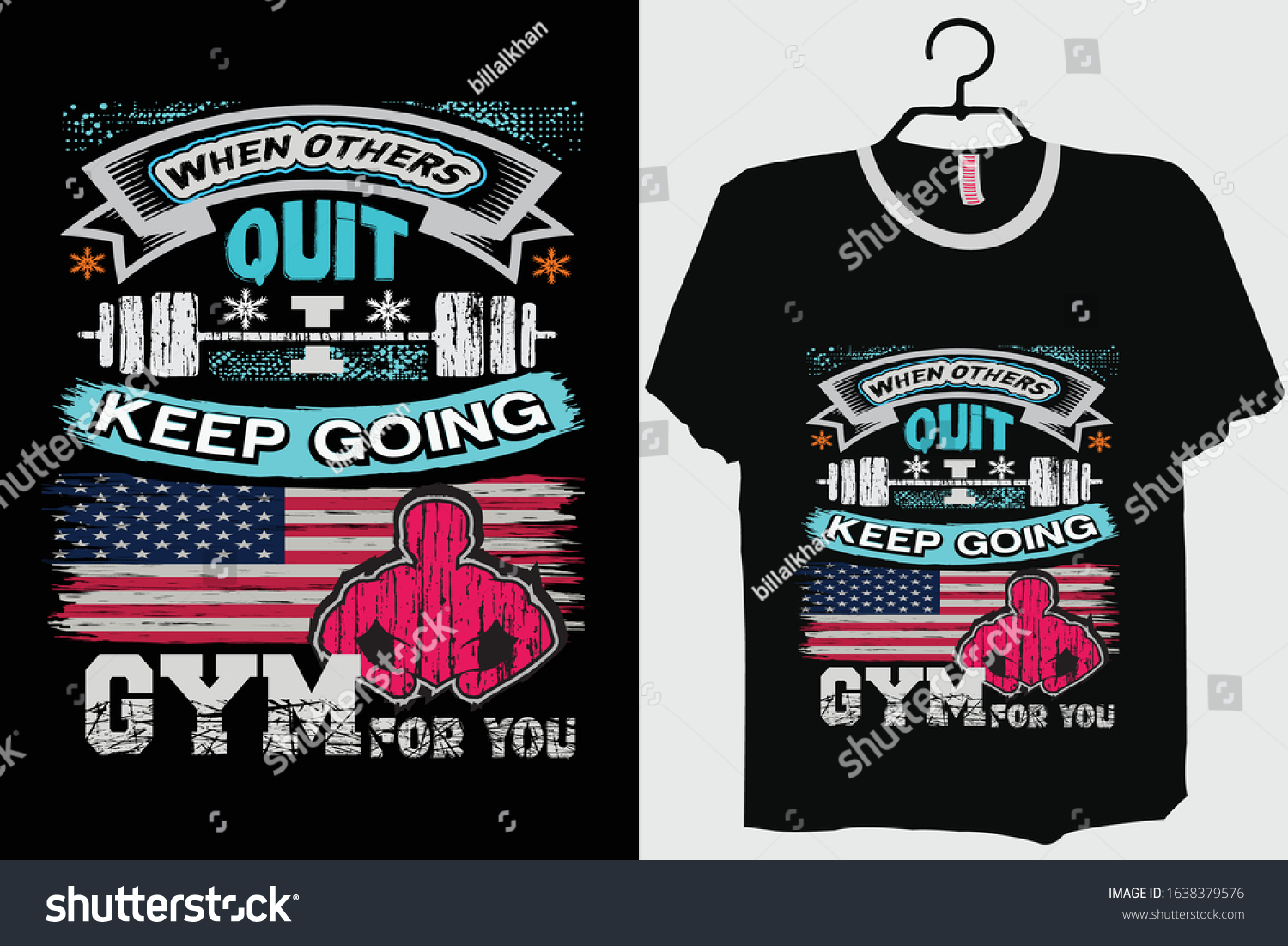 Gym T-shirt Design Template Vector And Fitness - Royalty Free Stock ...