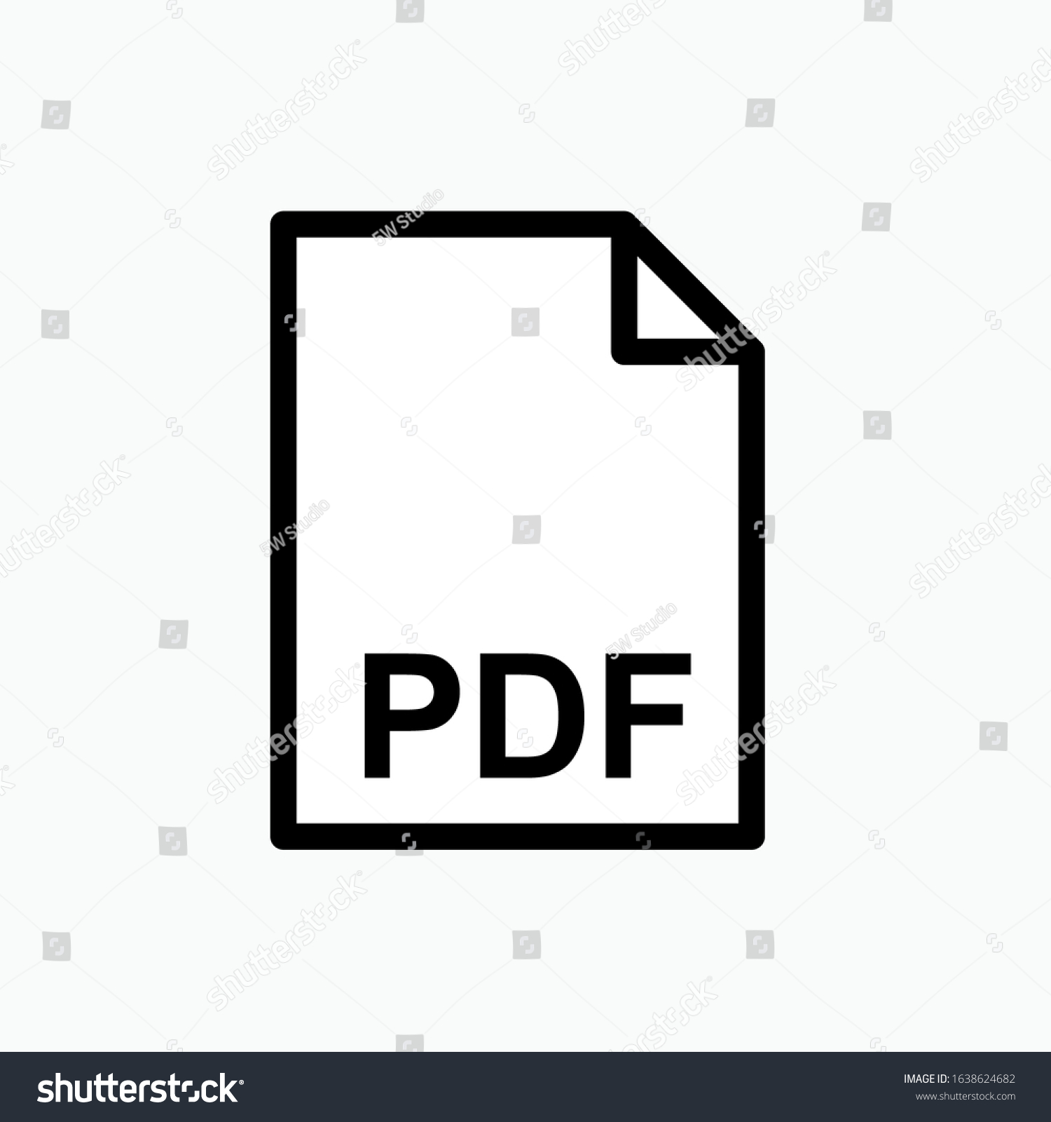 PDF File Icon - Vector, Sign and Symbol for - Royalty Free Stock Vector ...