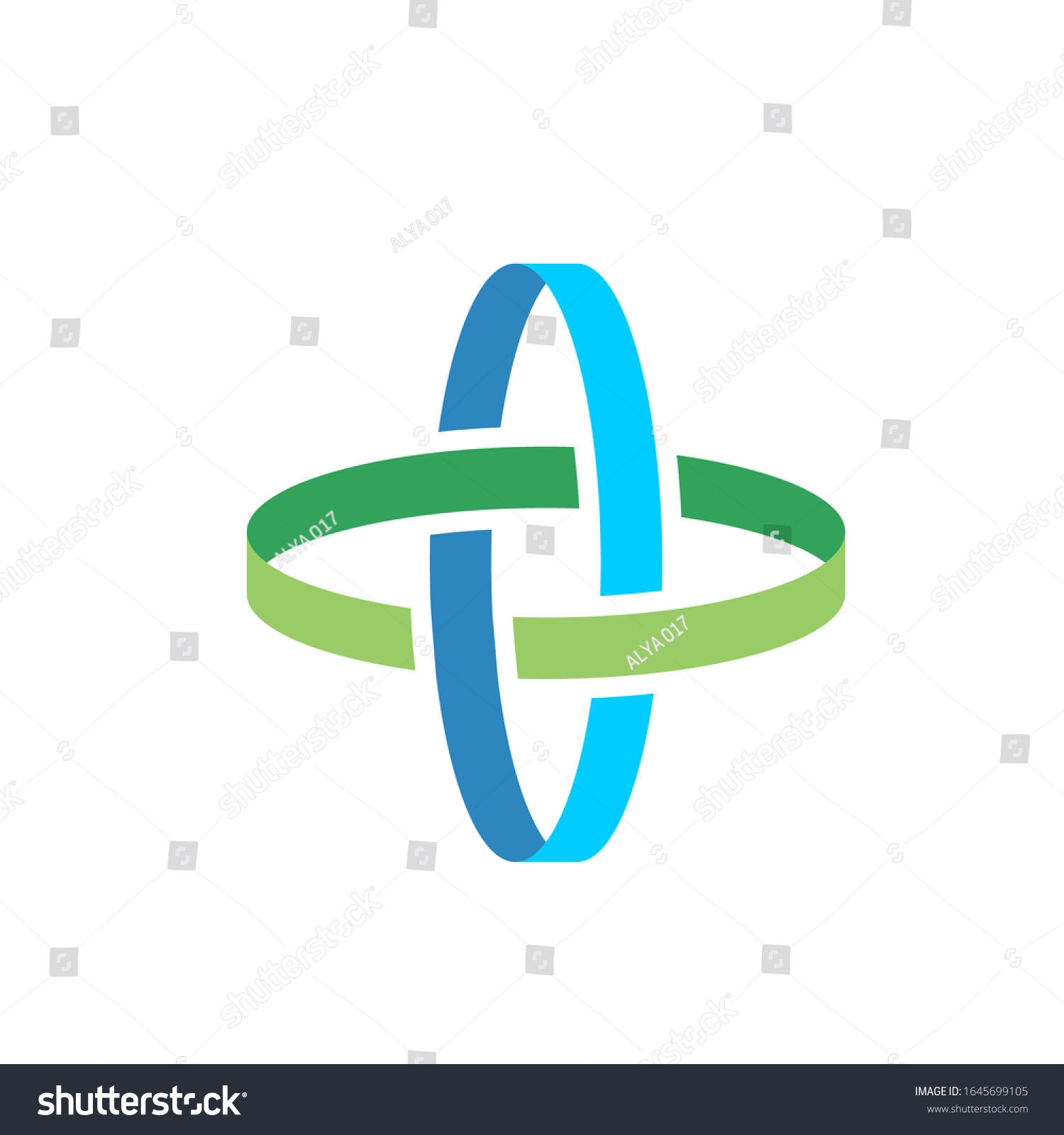 two ring logo design simple modern - Royalty Free Stock Vector ...
