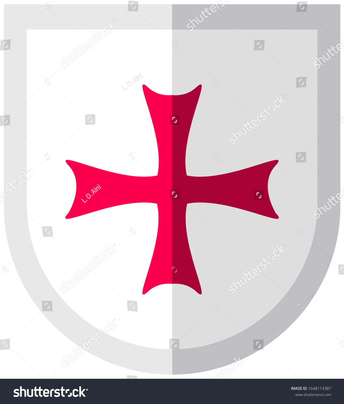 Vector of Red Bolnisi Cross on a Shield - Royalty Free Stock Vector ...
