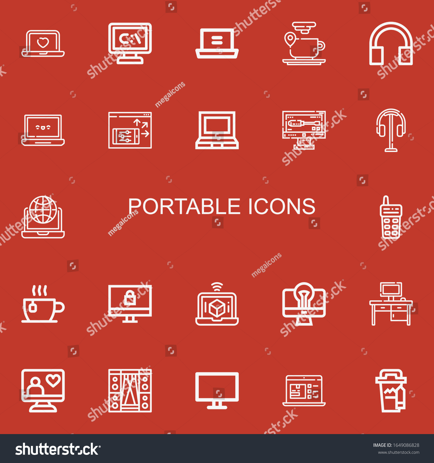 Editable 22 portable icons for web and mobile. - Royalty Free Stock ...