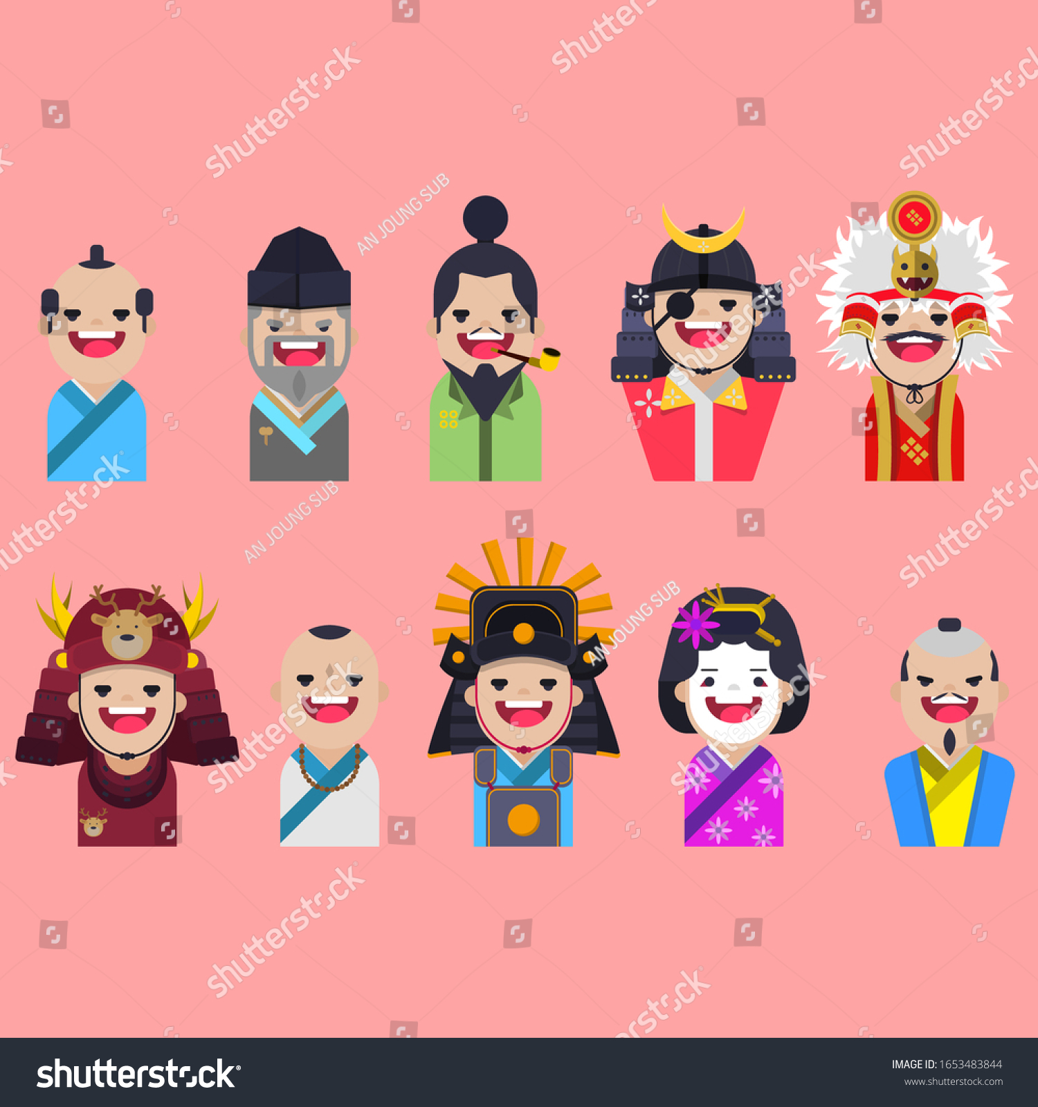 traditional japanese character the age of civil - Royalty Free Stock ...