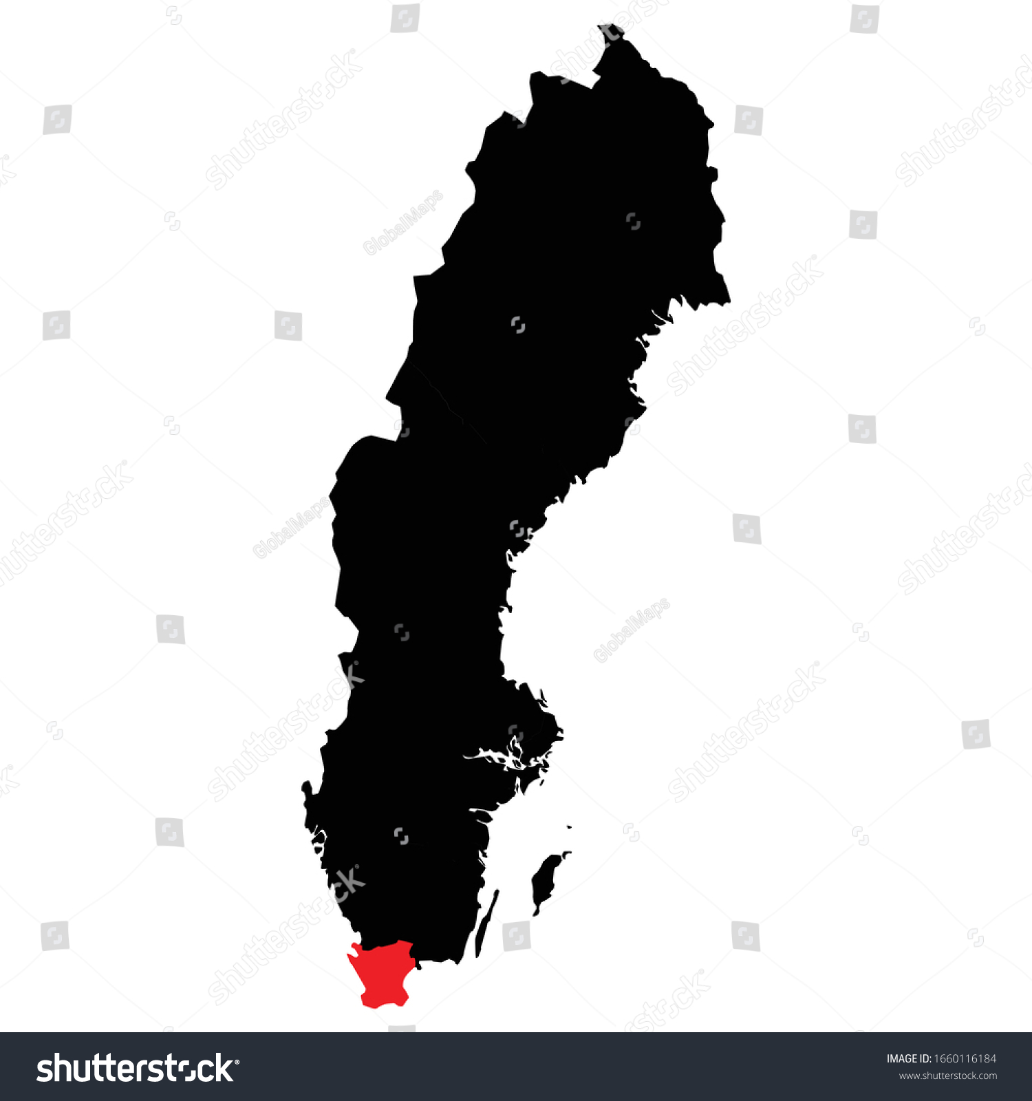 Skane province highlighted on Sweden map Vector - Royalty Free Stock ...
