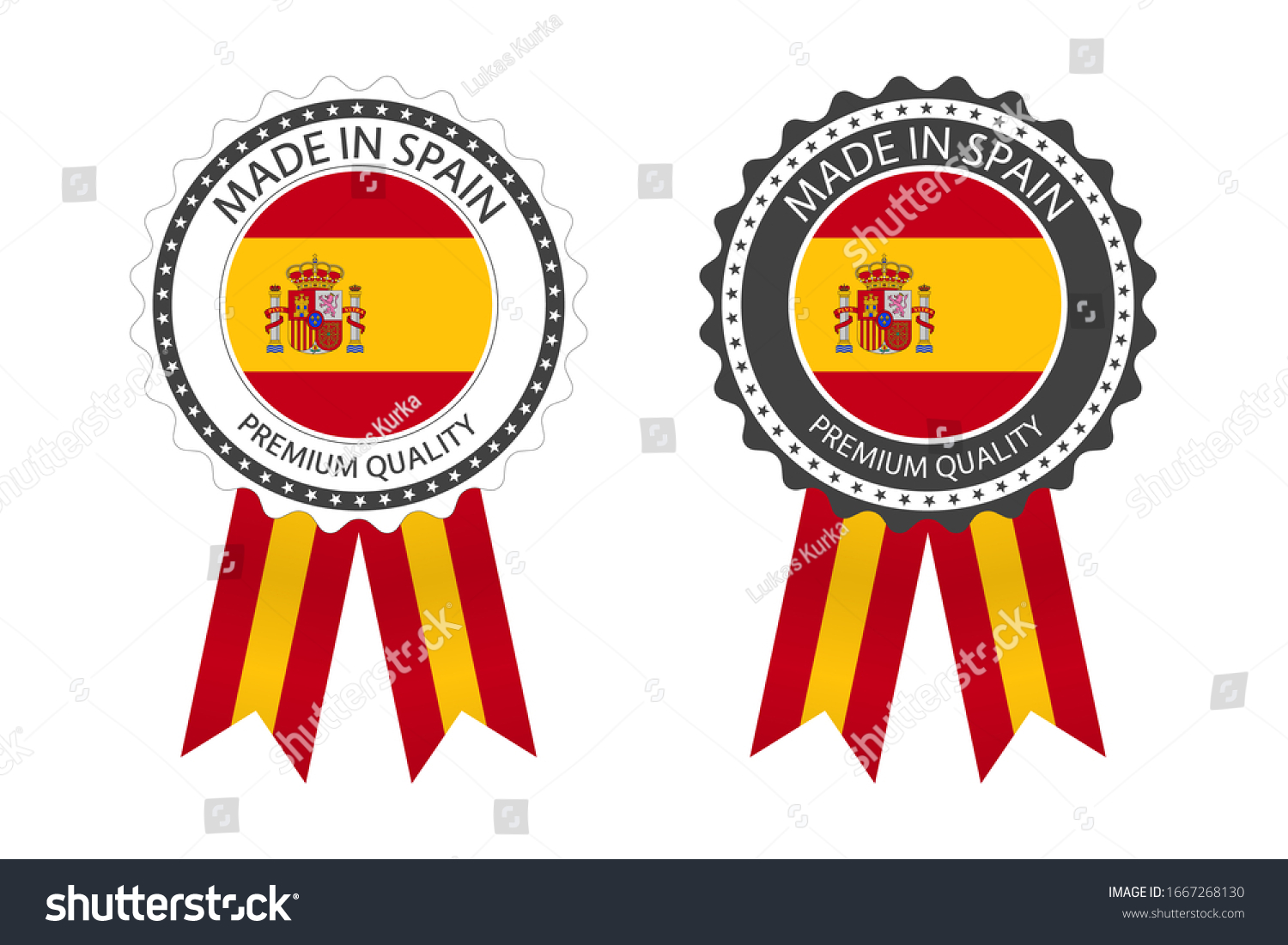 Two modern vector Made in Spain labels isolated - Royalty Free Stock ...