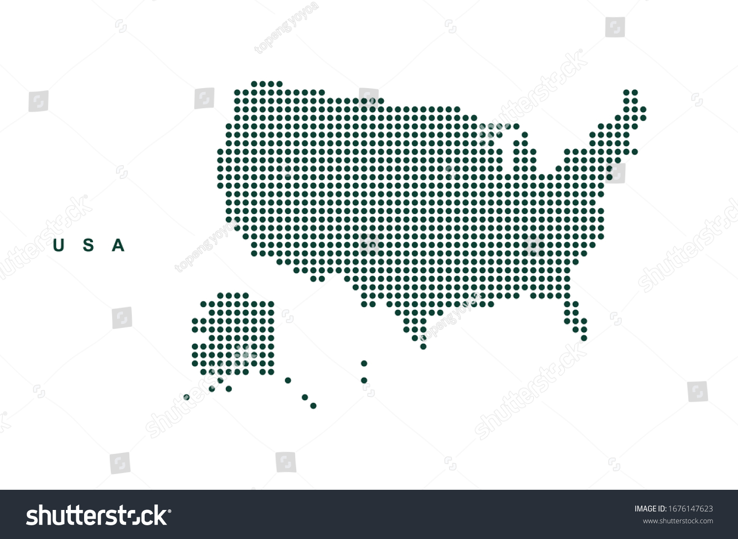 Us vector dotted map