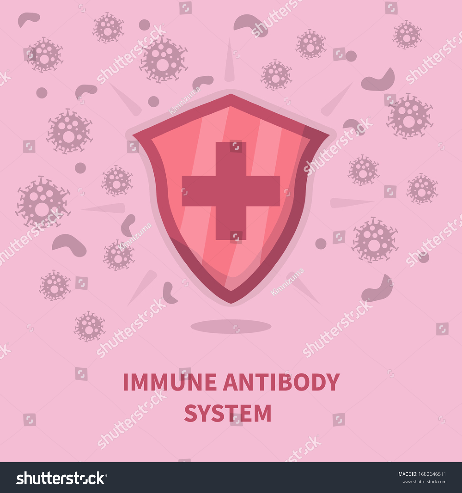 Antibody Immune System With Concept Shield Royalty Free Stock Vector