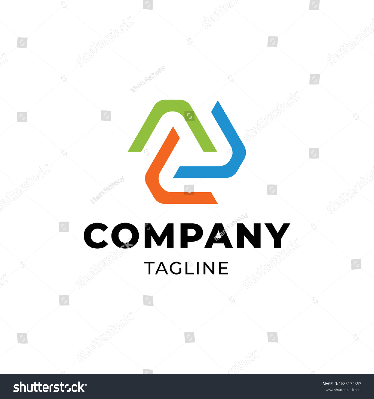 Triangle Triple C Colorful Logo Template - Royalty Free Stock Vector ...