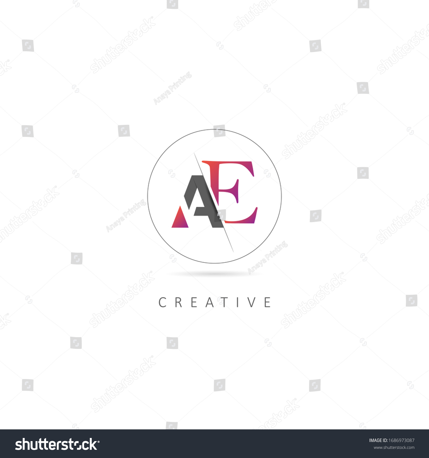 Initial Letter A E Logo Design with Creative - Royalty Free Stock ...