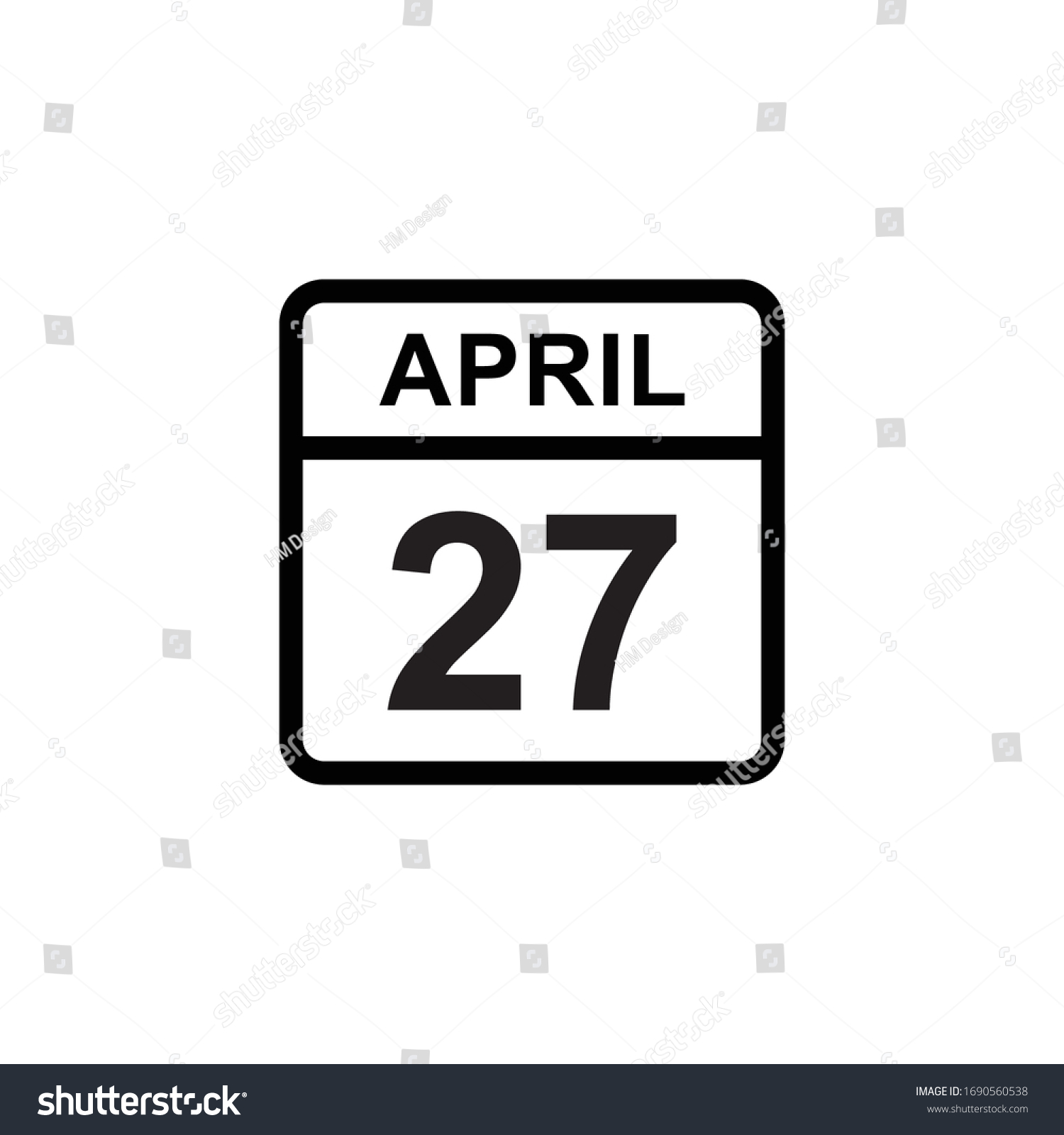 calendar - April 27 icon illustration isolated - Royalty Free Stock ...