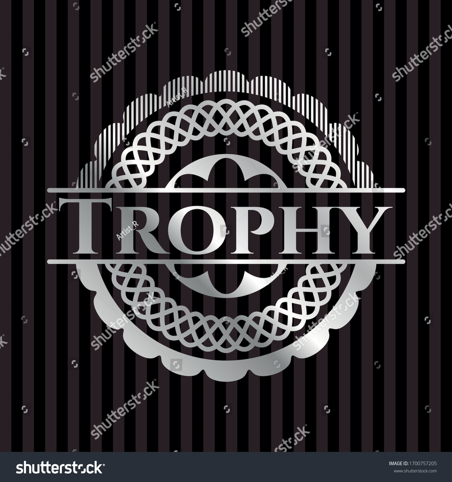 Trophy Silvery Emblem Or Badge Vector Royalty Free Stock Vector