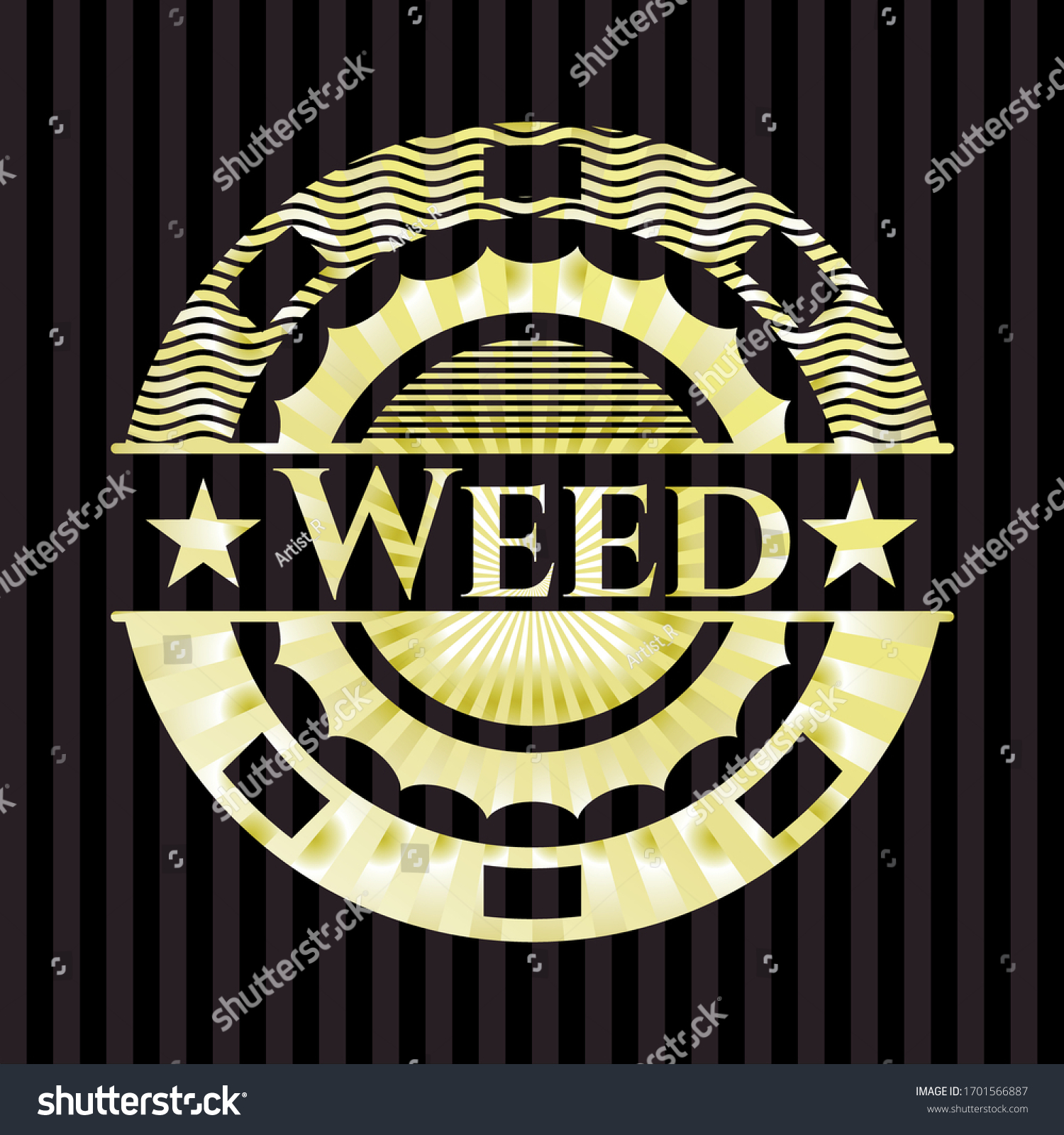 Weed shiny badge. Vector Illustration. Detailed. - Royalty Free Stock ...