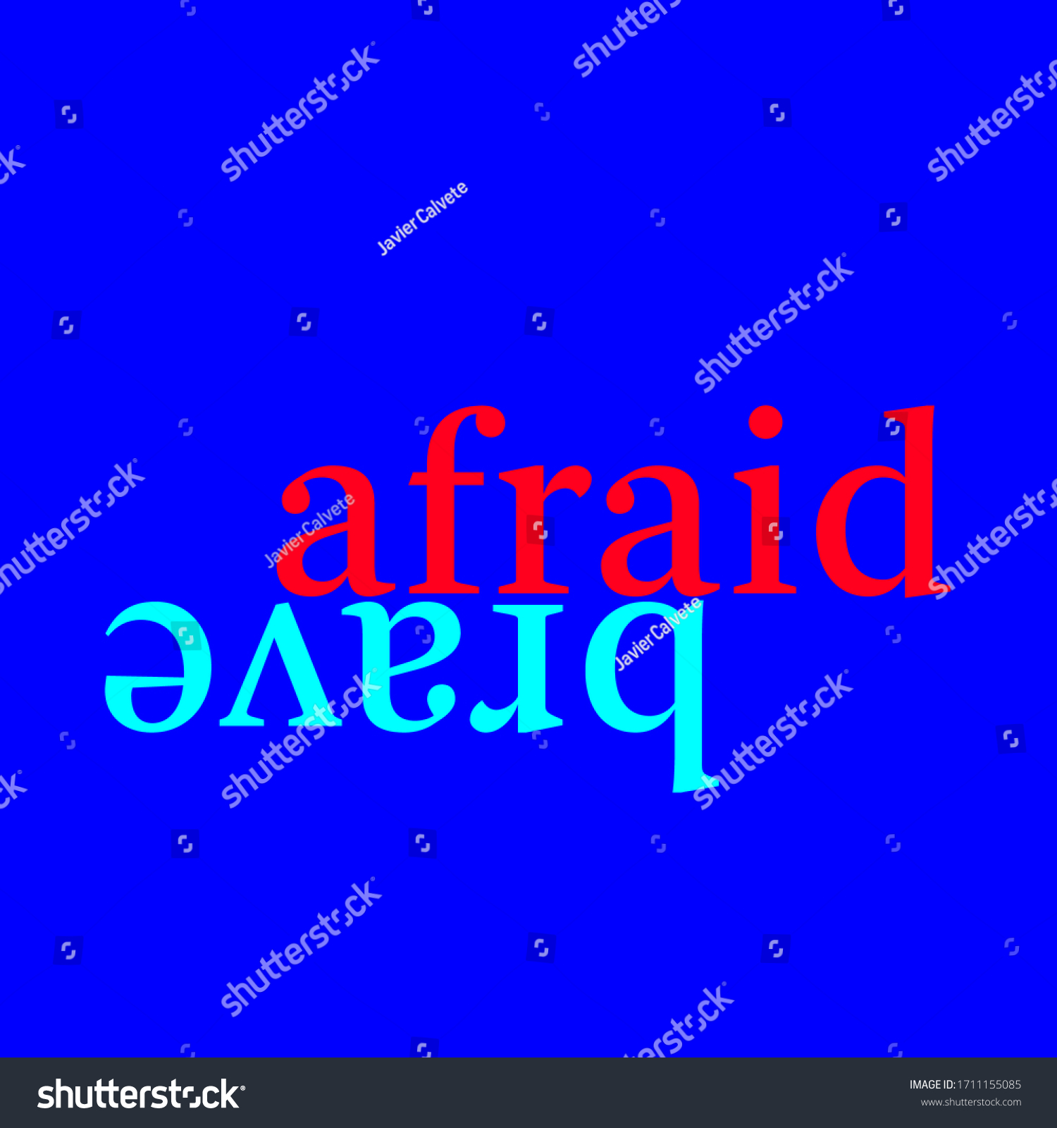 text opposite words: afraid / brave, lowercase - Royalty Free Stock ...