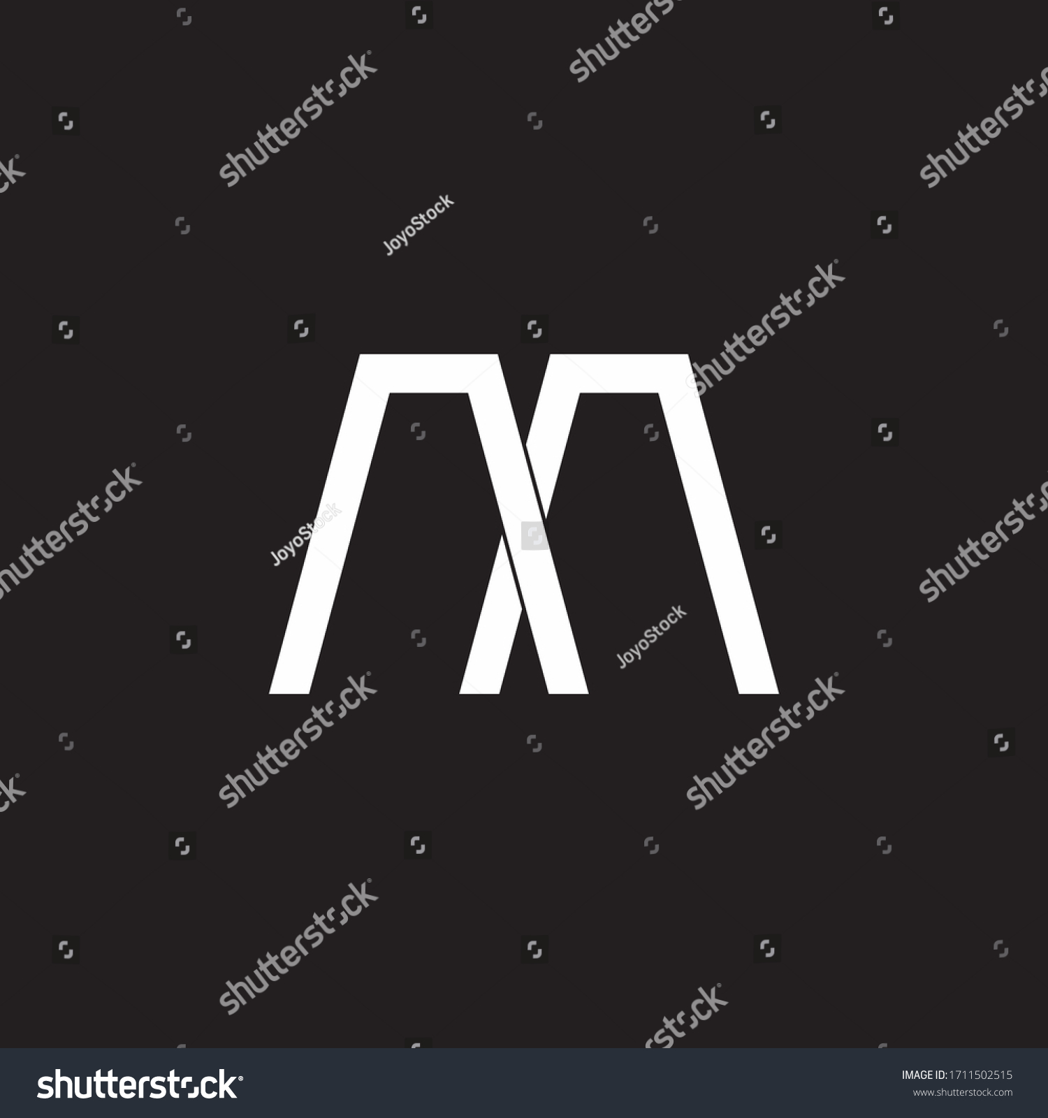 letter m simple overlapping line flat logo - Royalty Free Stock Vector ...