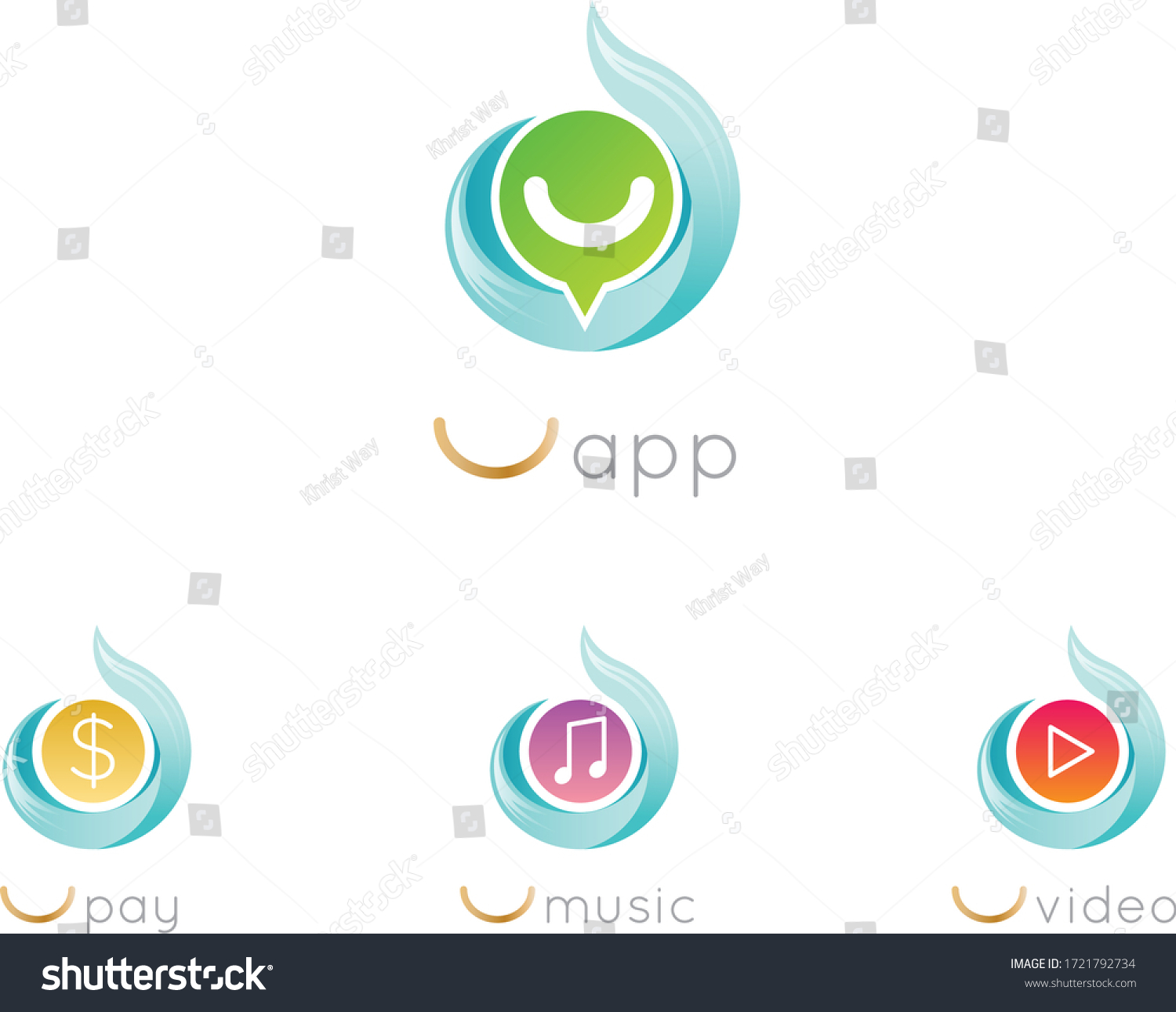 U app logo for chat, pay, music and video app - Royalty Free Stock ...