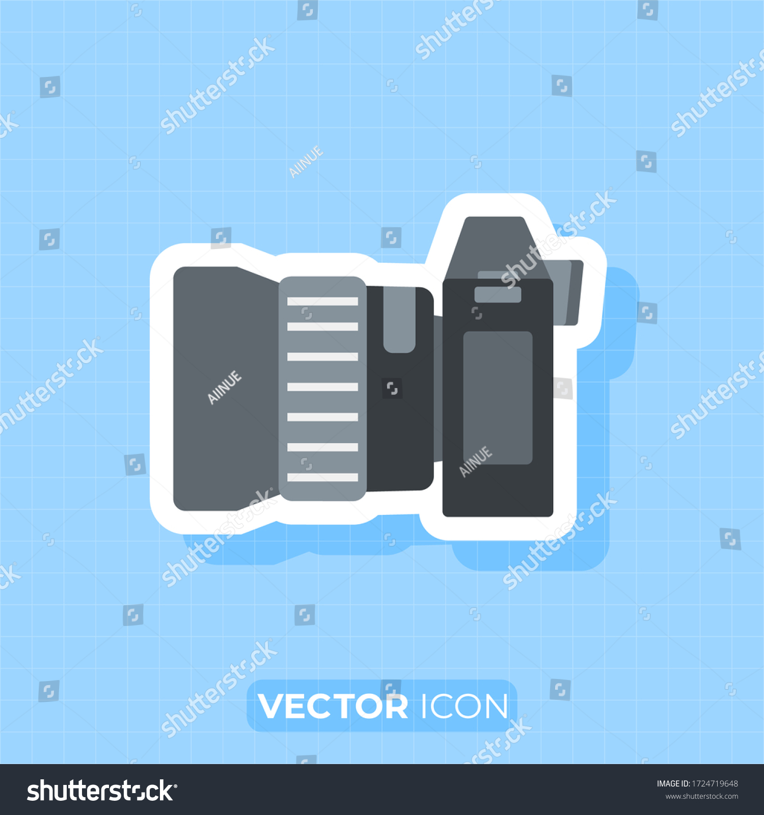 Camera with lens icon,Side view of Camera,Flat - Royalty Free Stock ...