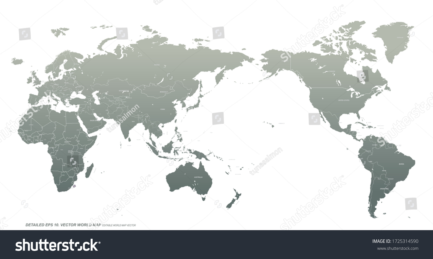 detailed vector world map. hi quality world map - Royalty Free Stock ...