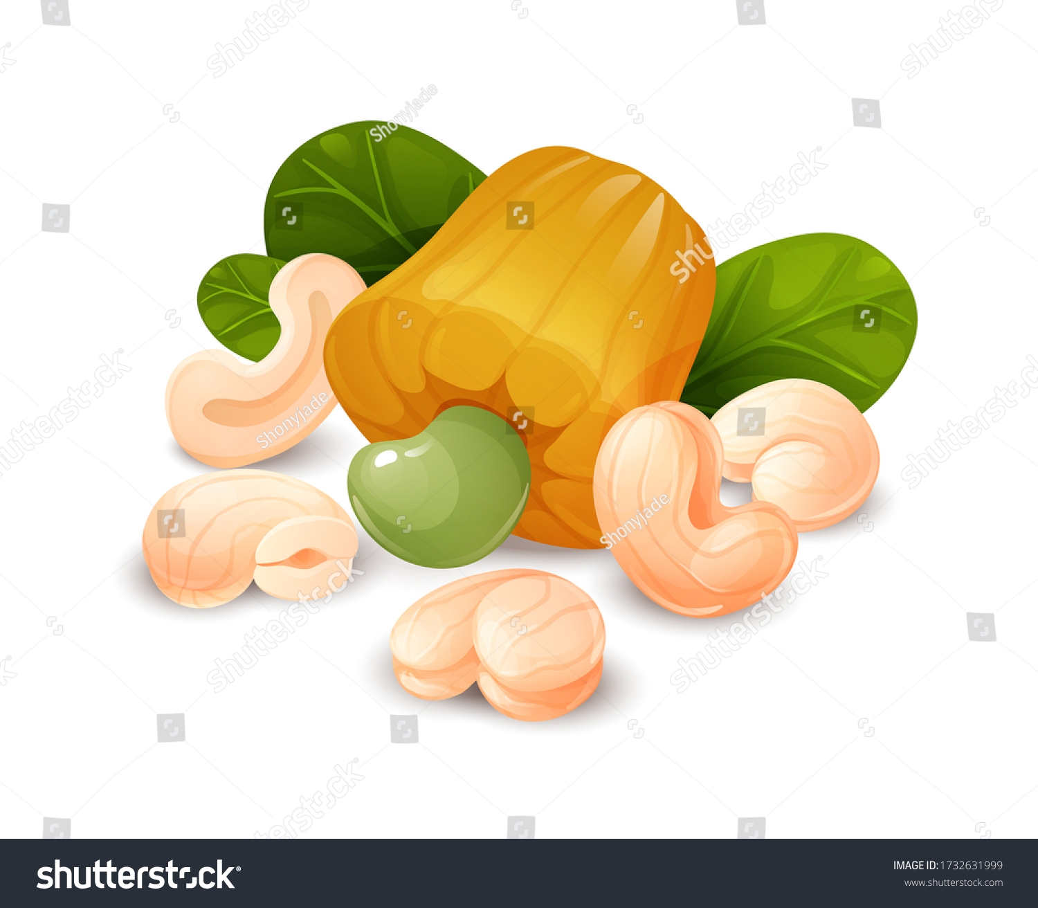 Cashew nut composition, different statements. - Royalty Free Stock ...