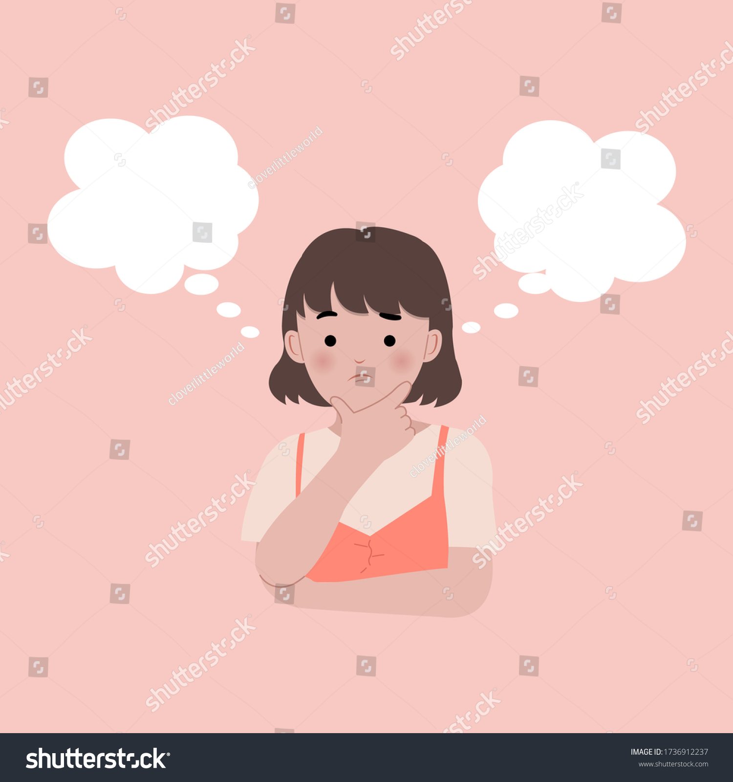 a young woman is thinking between two choices - Royalty Free Stock ... a young woman is thinking between two choices - Royalty Free Stock ...