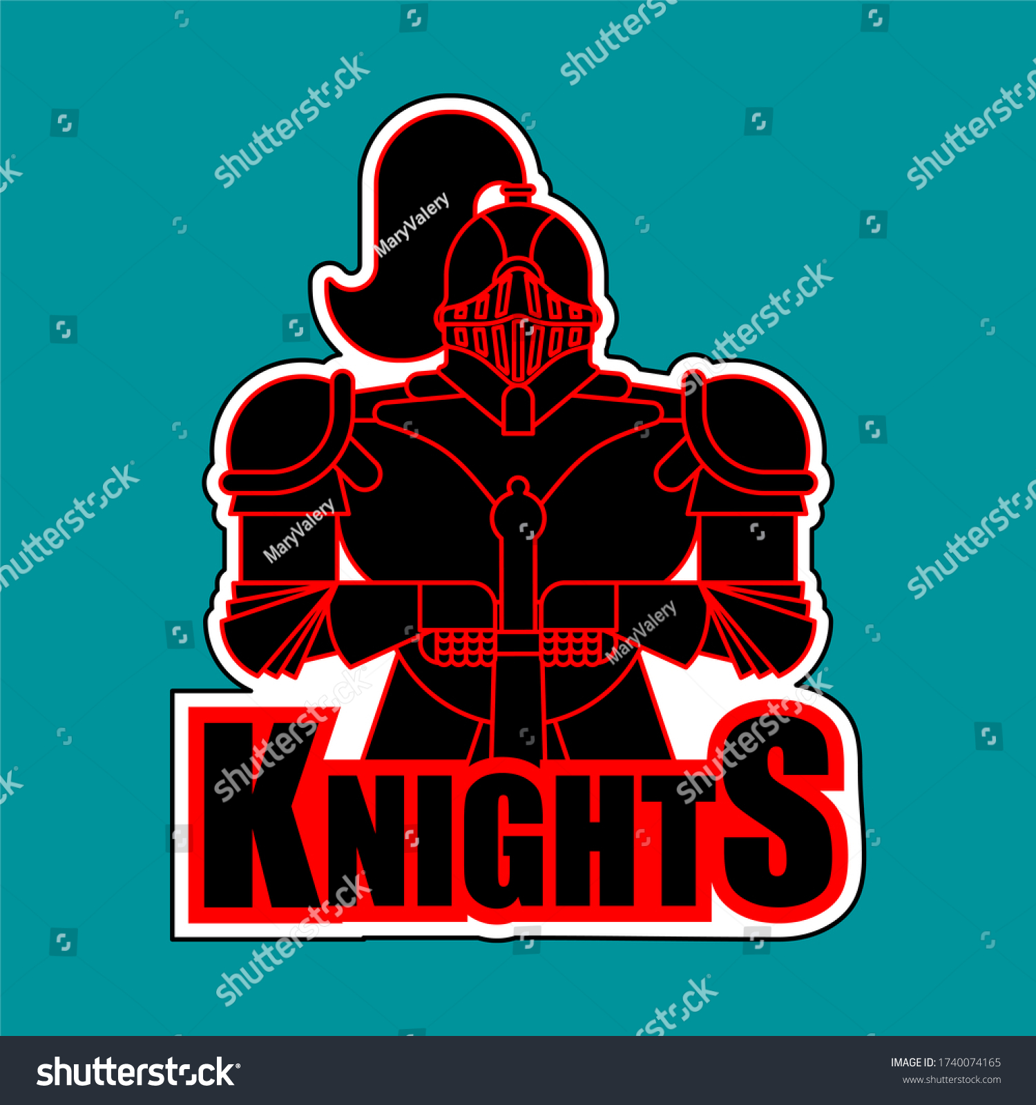 Knights symbol. Metal armor warrior. Knight and - Royalty Free Stock ...