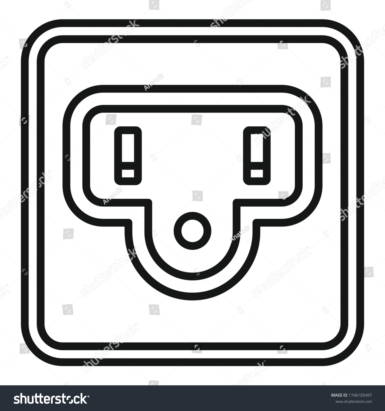 Type b power socket icon. Outline type b power - Royalty Free Stock ...