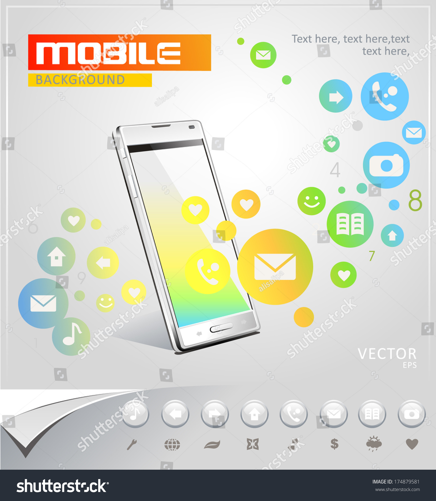 Vector mobile background - Royalty Free Stock Vector 174879581 - Avopix.com Vector mobile background - Royalty Free Stock Vector 174879581 - Avopix.com