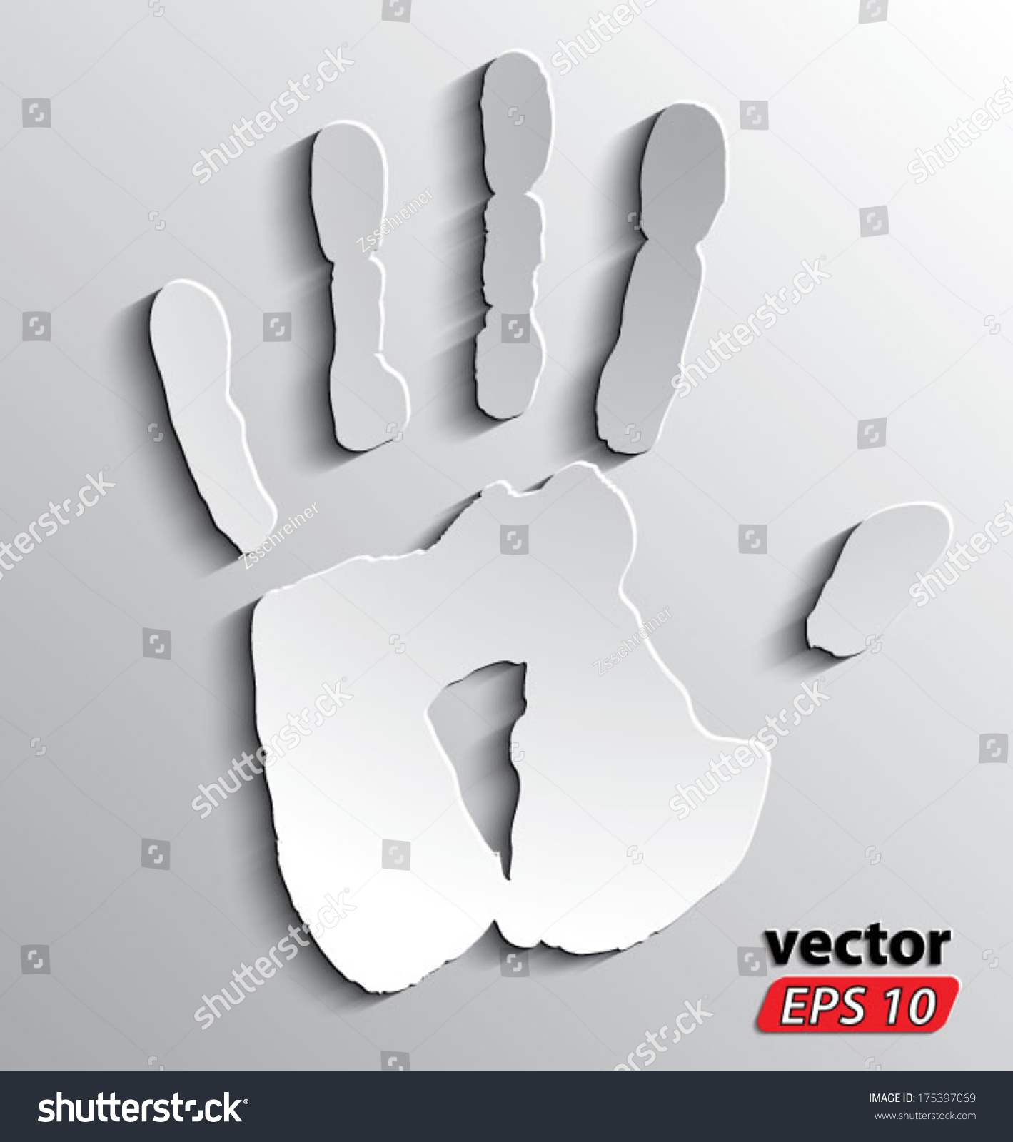 3d hand print / vector illustration eps 10 - Royalty Free Stock Vector ...