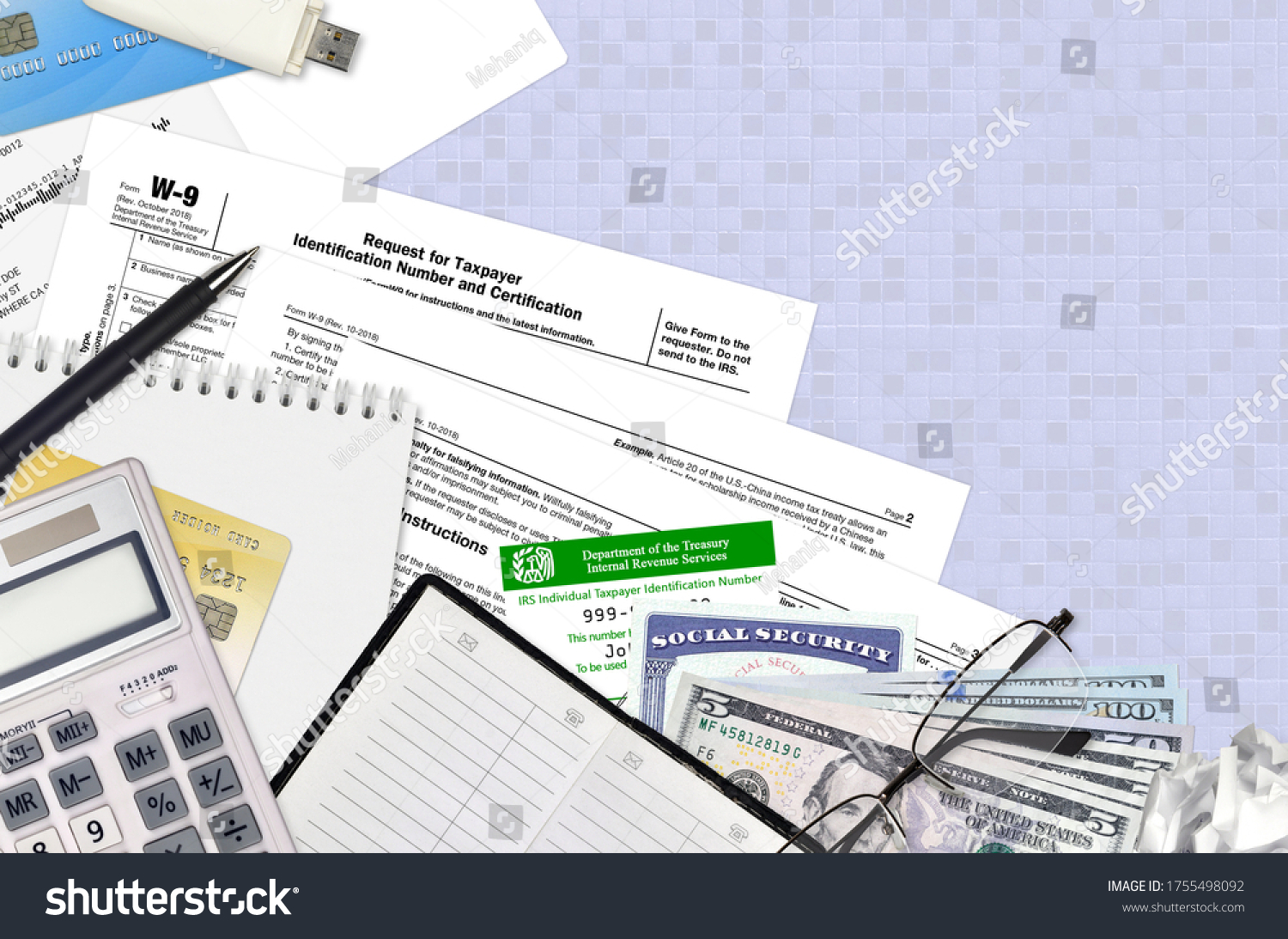 IRS form W-9 Request for taxpayer identification - Royalty Free Stock ...