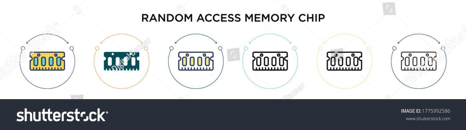 Random Access Memory Chip Icon In Filled Thin Royalty Free Stock