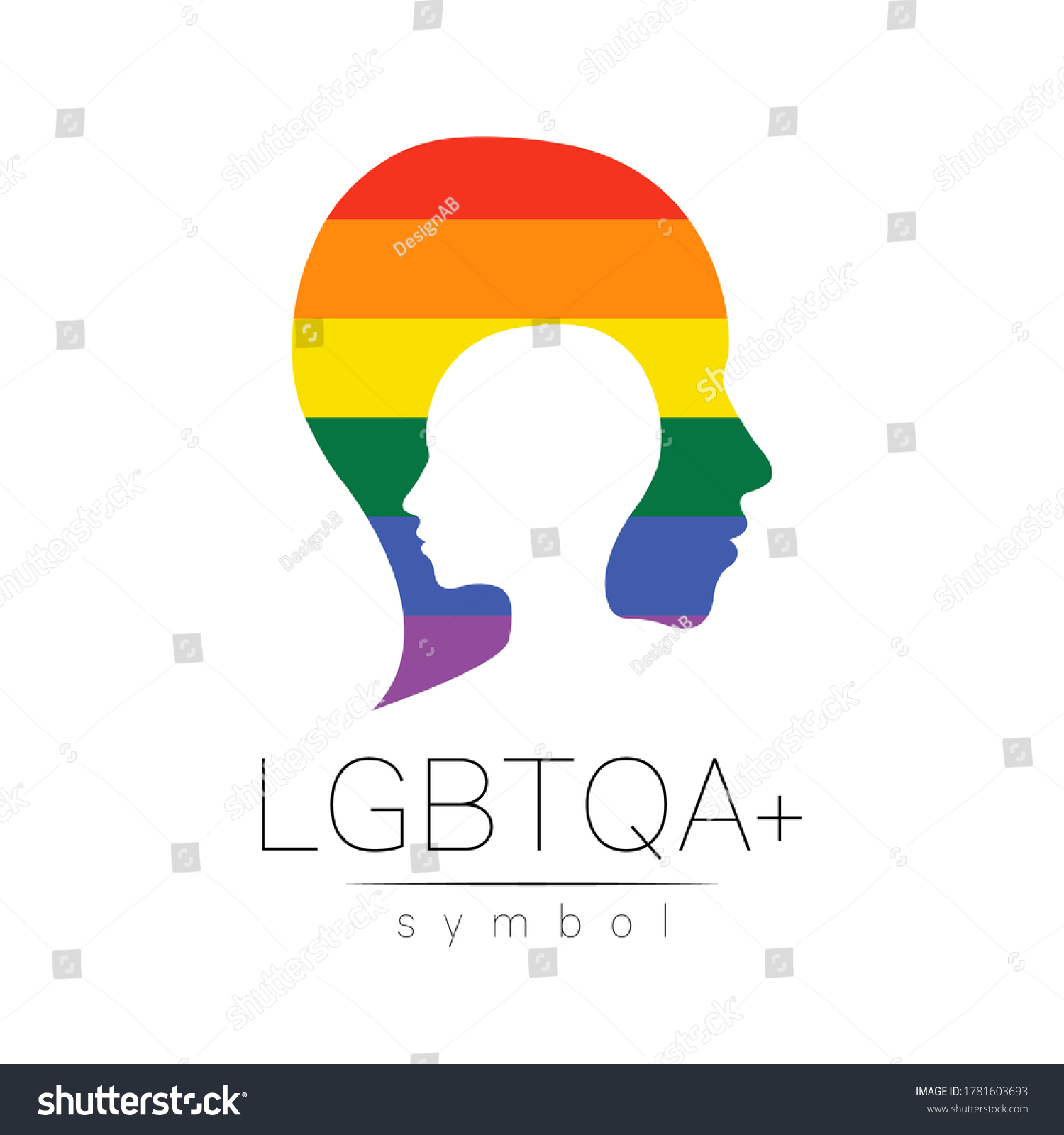 Vector LGBTQA logo symbol. Pride flag background - Royalty Free Stock ...