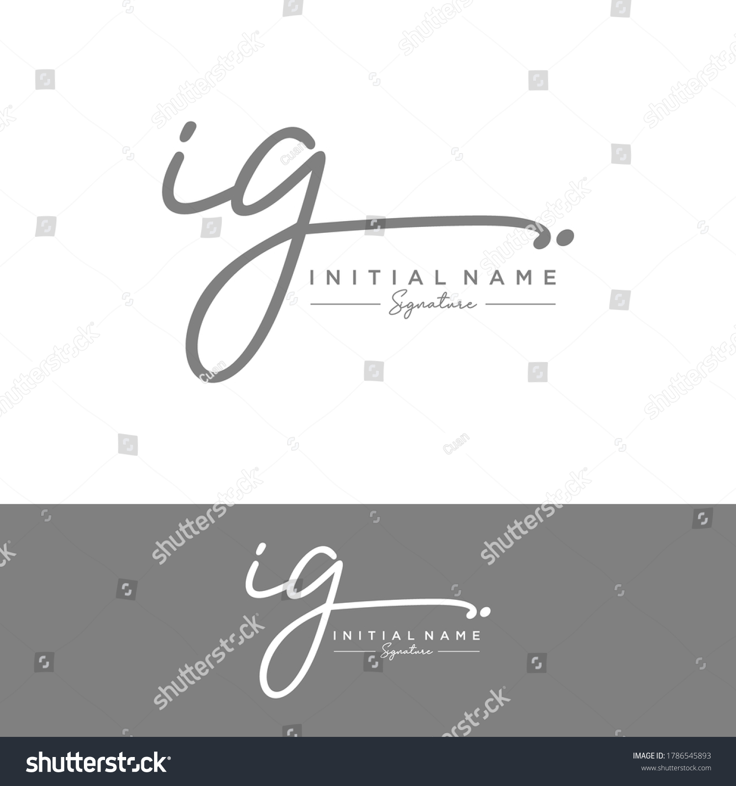 IG Initial letter handwriting and signature logo - Royalty Free Stock ...