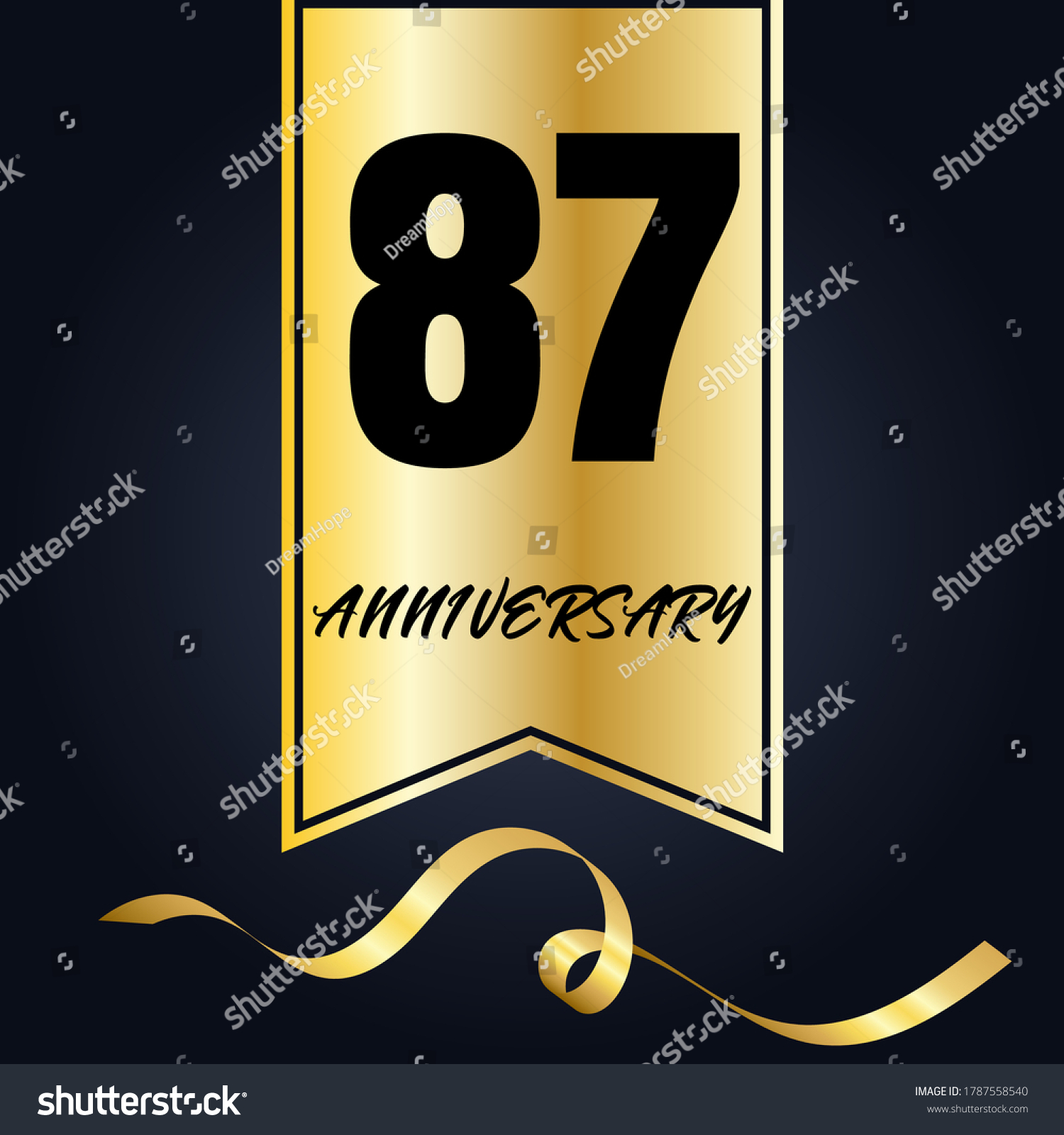 87 year anniversary celebration, vector design - Royalty Free Stock ...
