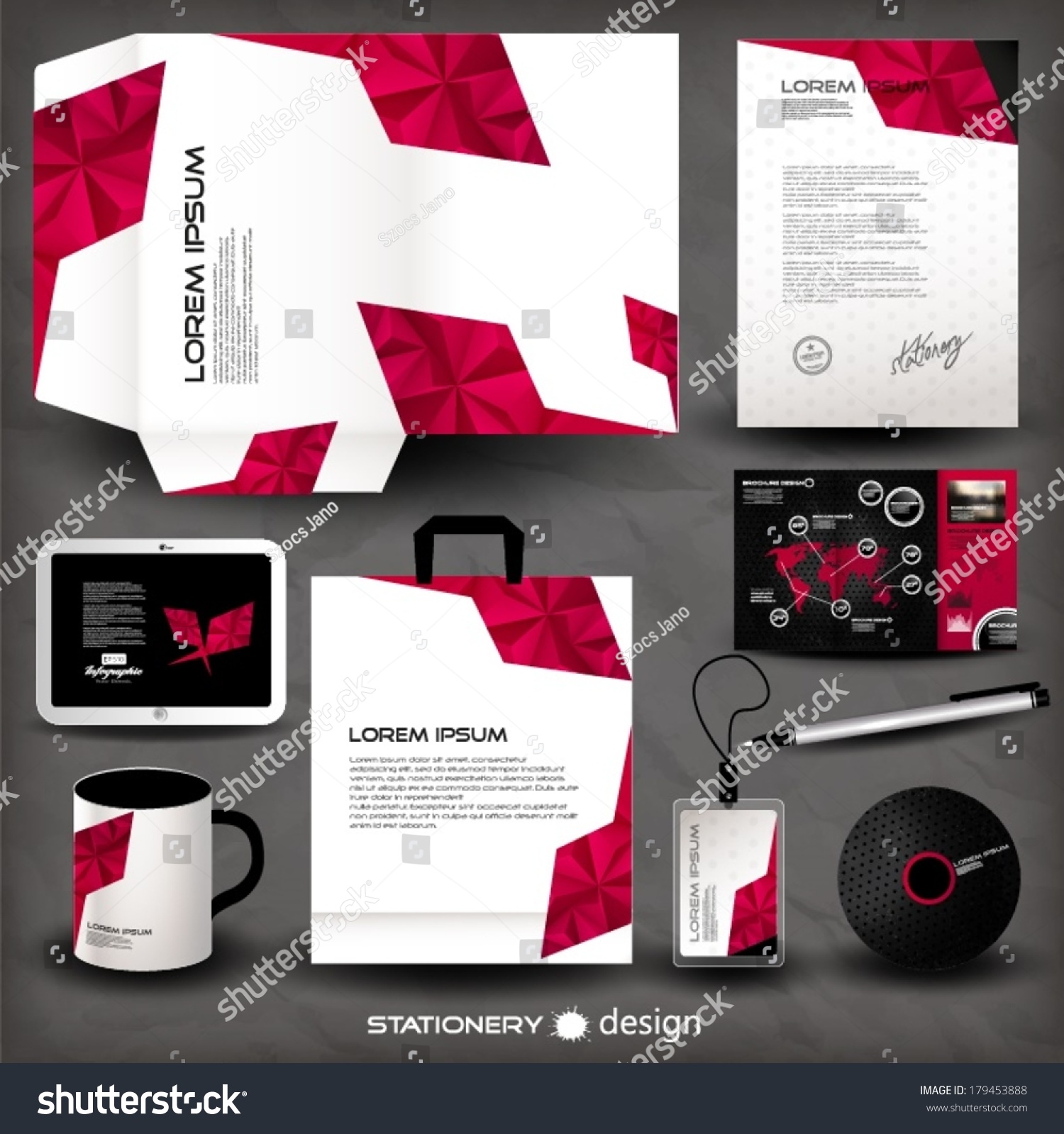 Geometric stationery design - Royalty Free Stock Vector 179453888 ...