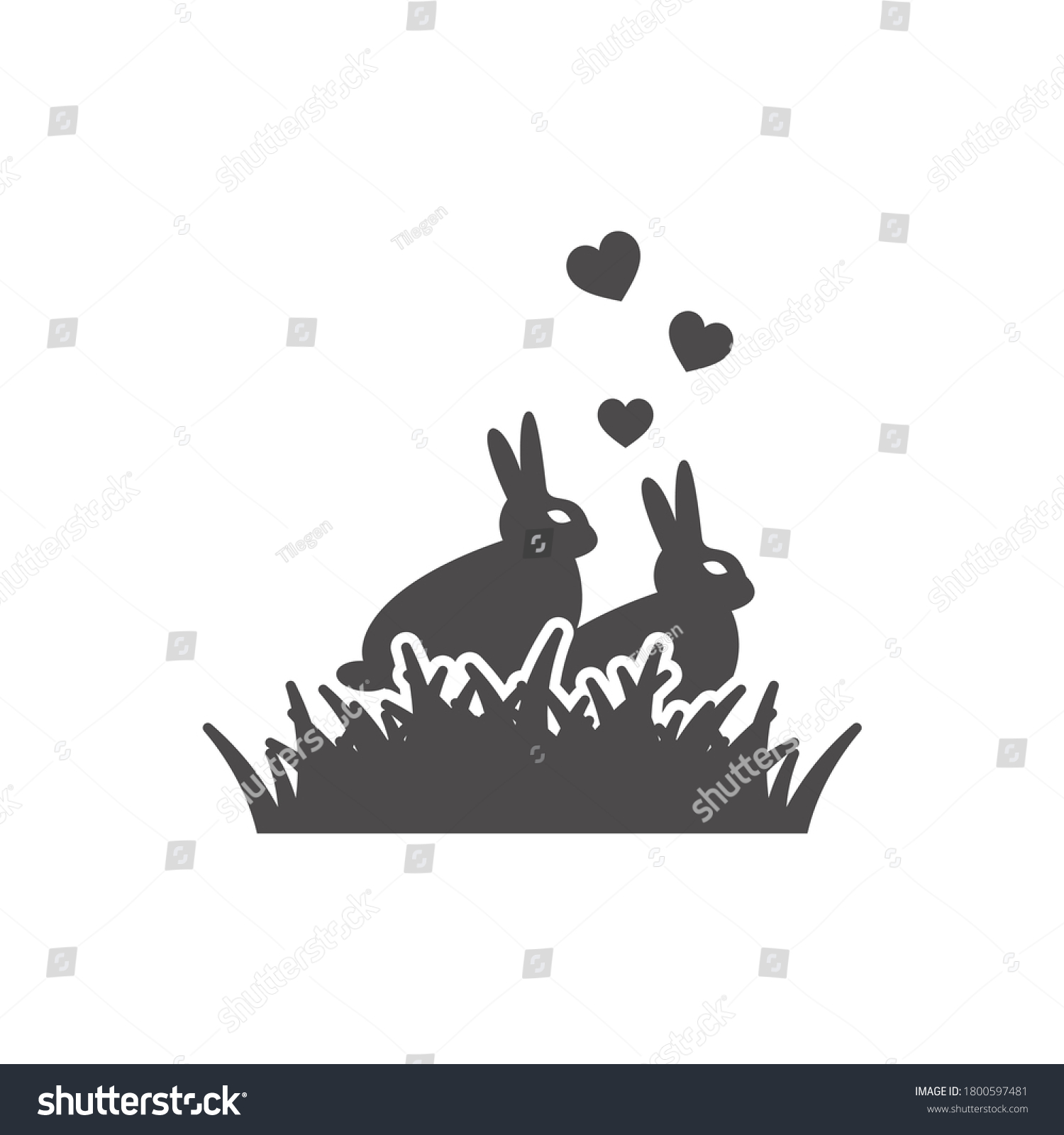 Mating season in rabbits icon in flat style - Royalty Free Stock Vector ...