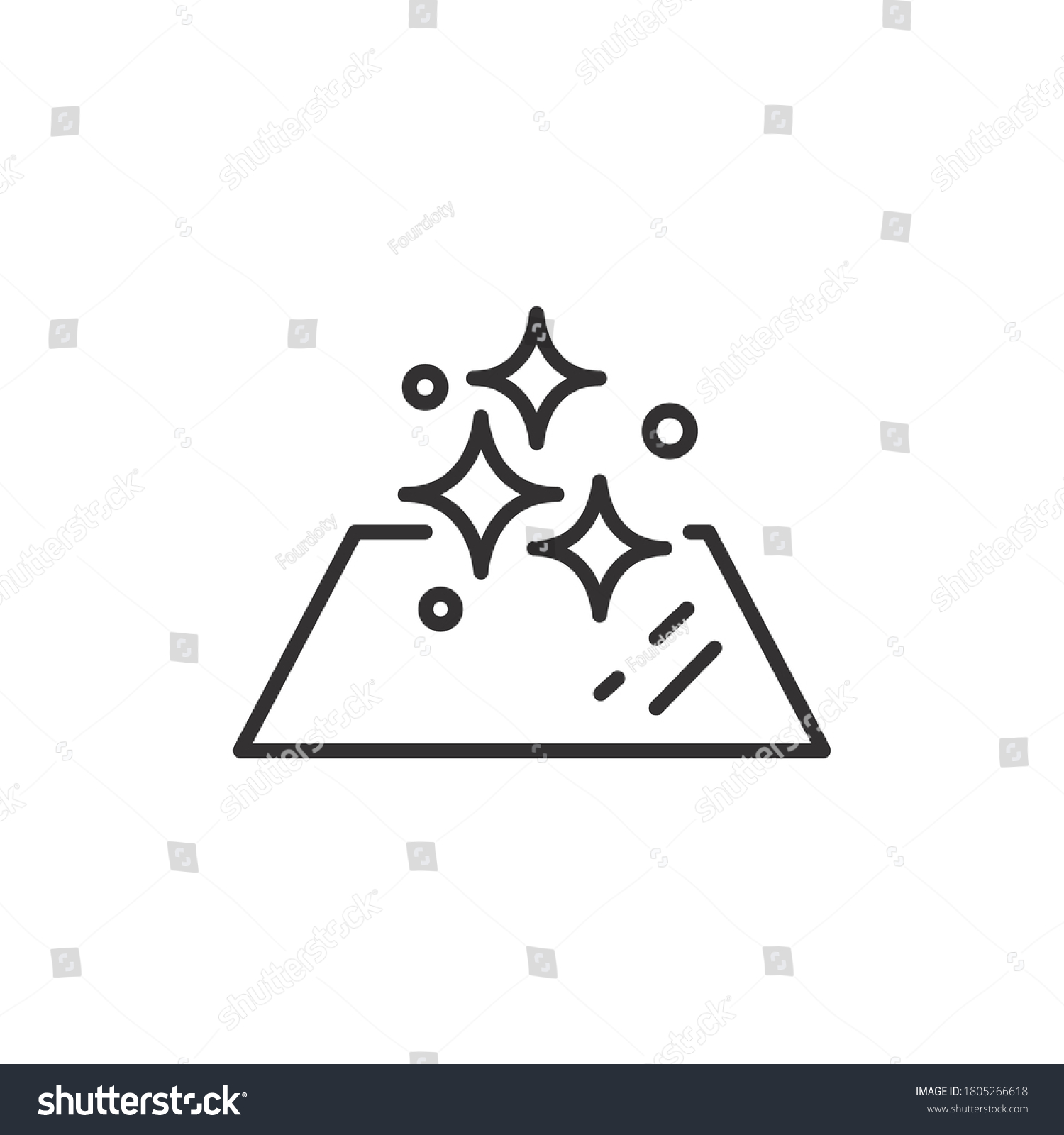 clean surface icon, easy cleaning, thin line - Royalty Free Stock ...