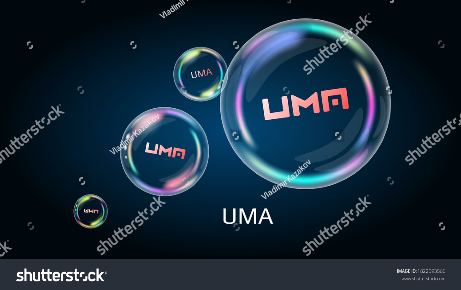 UMA token symbol in soap bubble, coin DeFi - Royalty Free Stock Vector ...