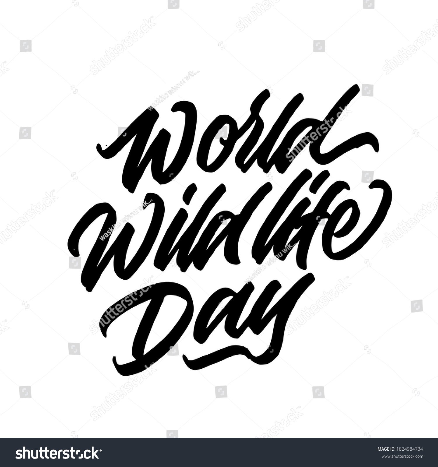 World wildlife day. handwritten modern - Royalty Free Stock Vector ...