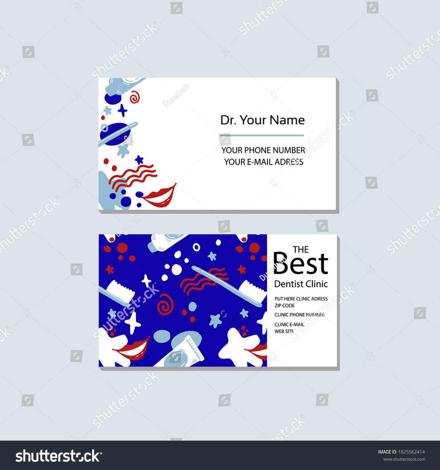 Business card for dentist. Company promotional, - Royalty Free Stock ...