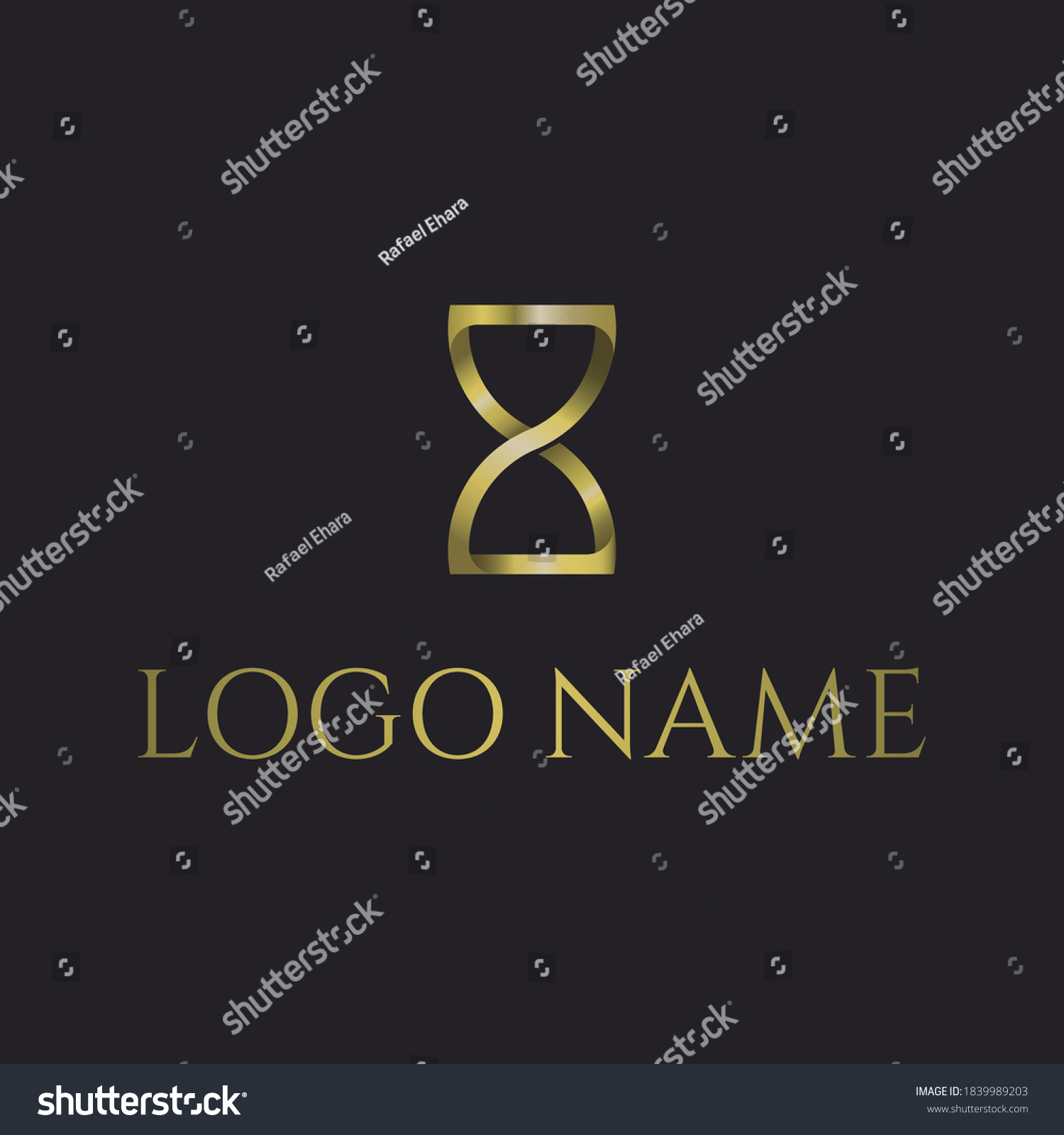 Abstract Logo Hourglass Elegant Infinity Royalty Free Stock Vector 1839989203