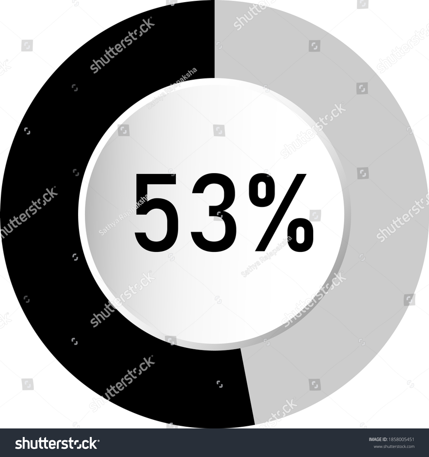 53% circle percentage diagram ready-to-use for - Royalty Free Stock ...