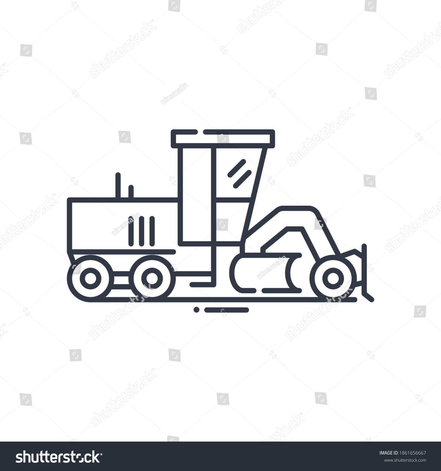 Motor grader icon, linear isolated illustration, - Royalty Free Stock ...