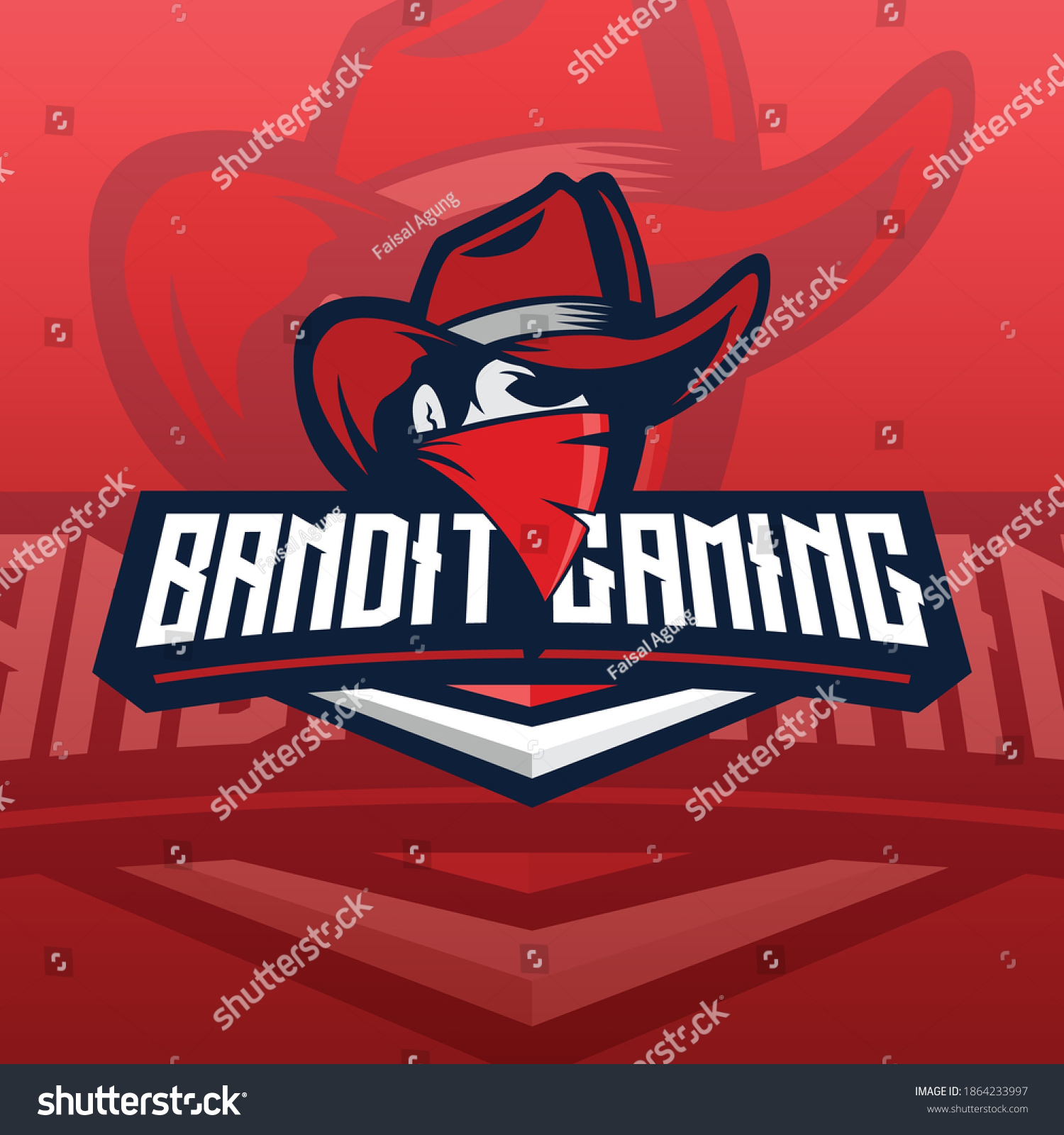 red bandit e-sport logo concept - Royalty Free Stock Vector 1864233997 ...