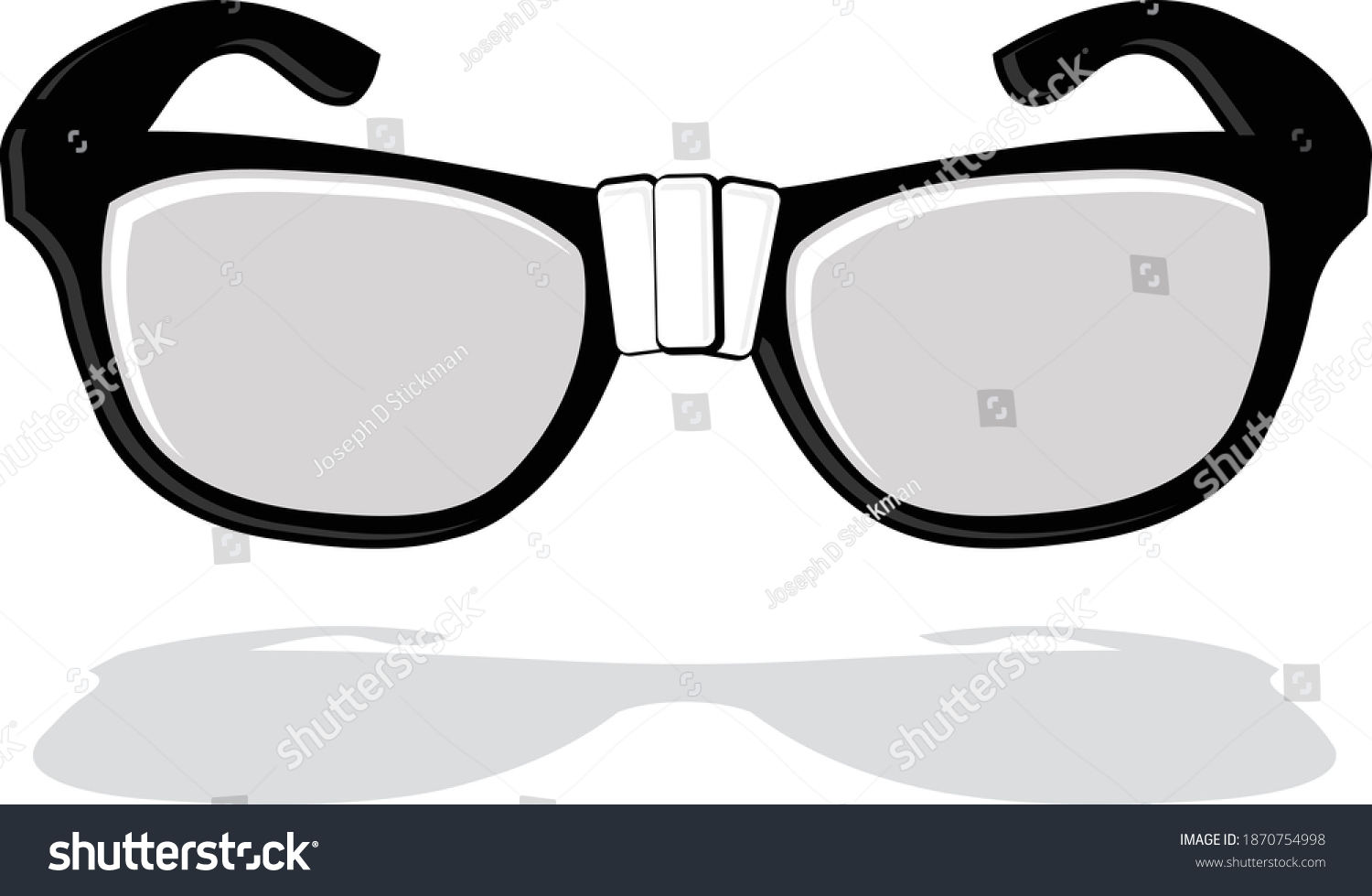Fun Cartoon Illustration Of Horn Rim Broken Royalty Free Stock Vector 1870754998